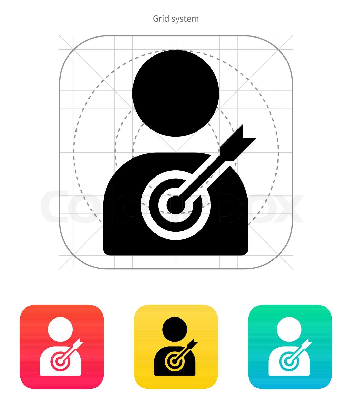 Human silhouette target icon | Stock vector | Colourbox