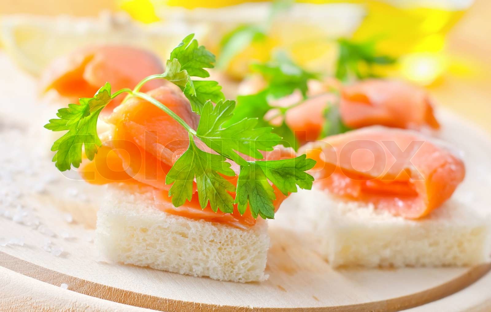 bread with salmon | Stock image | Colourbox