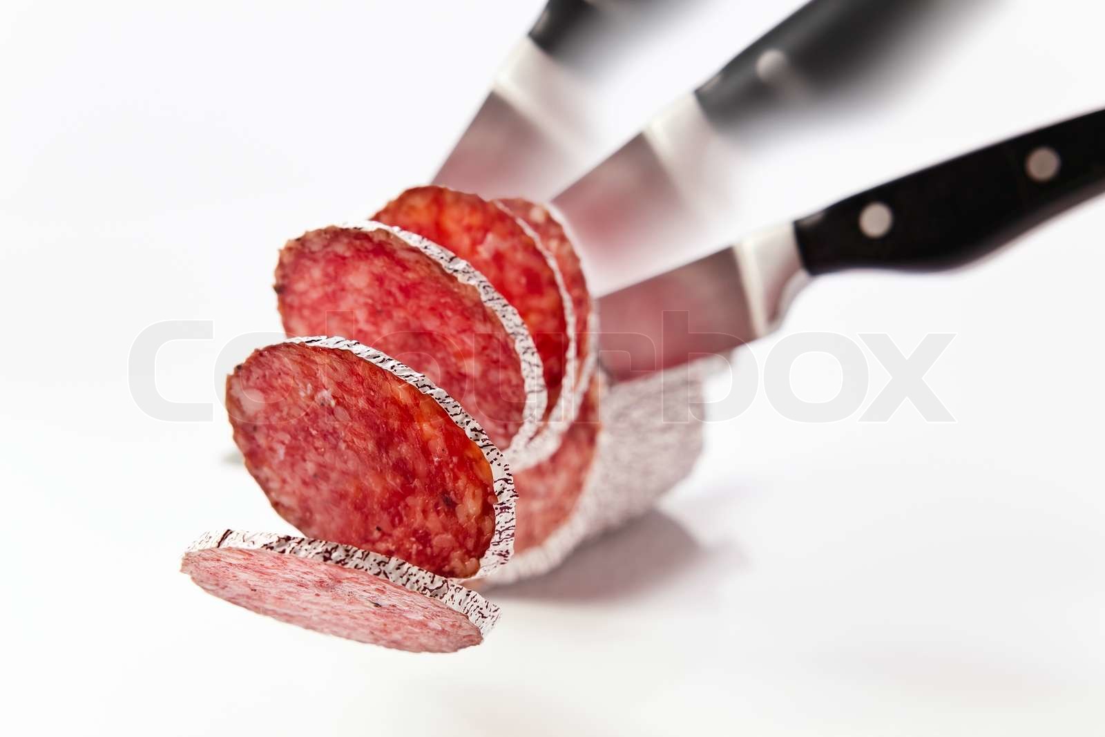 sliced salami | Stock image | Colourbox