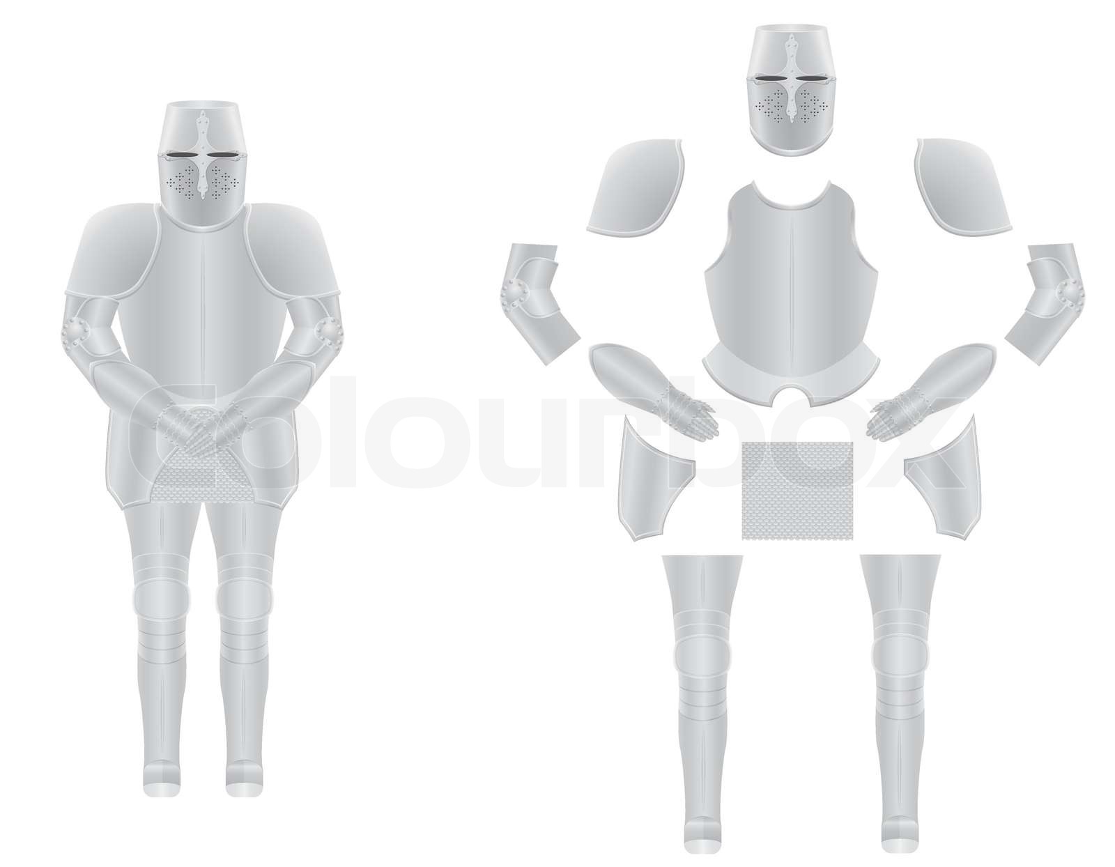 ridder rustning demonteret vektor illustration | Stock vektor | Colourbox