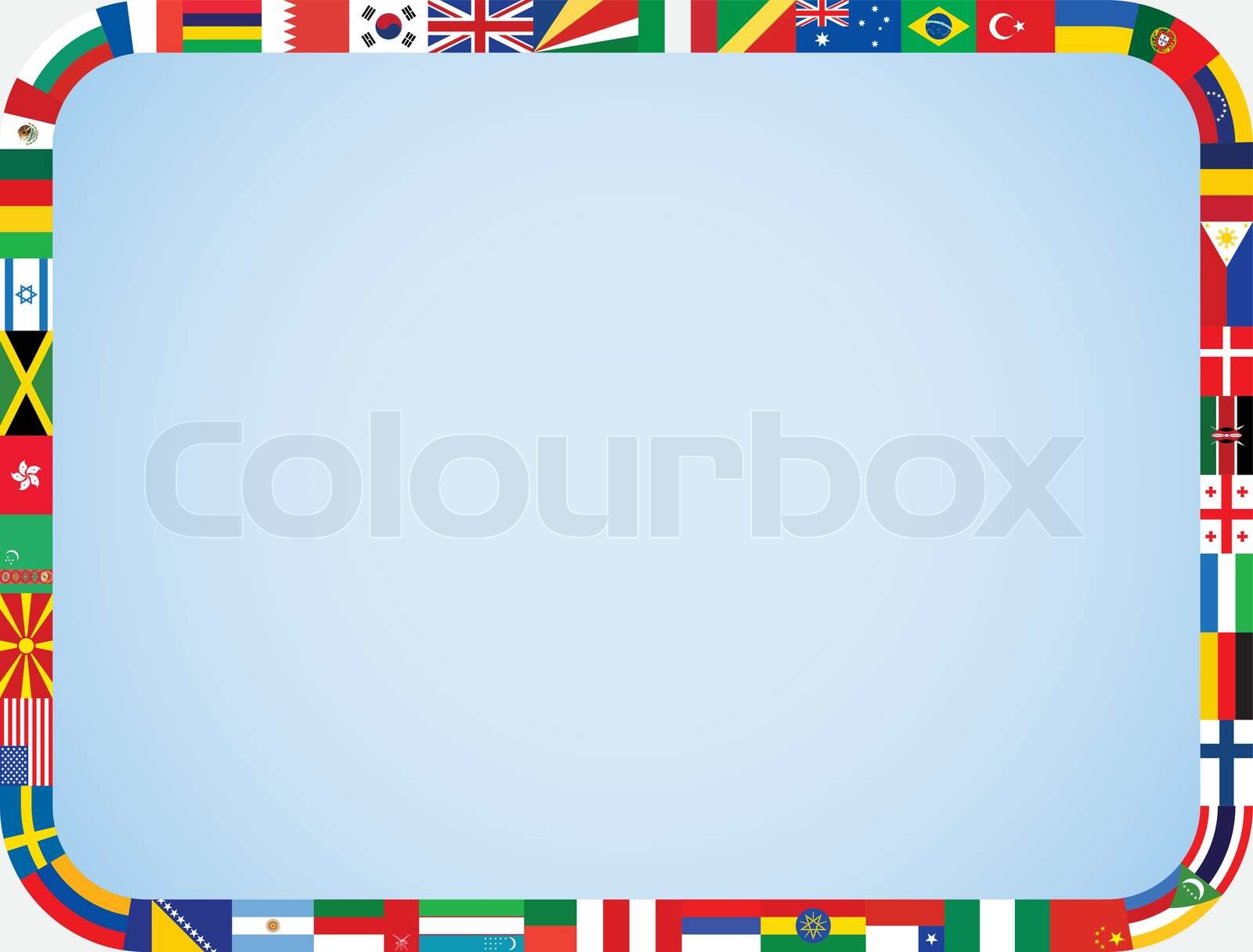 world flags frame withrounded corners vector illustration | Stock ...