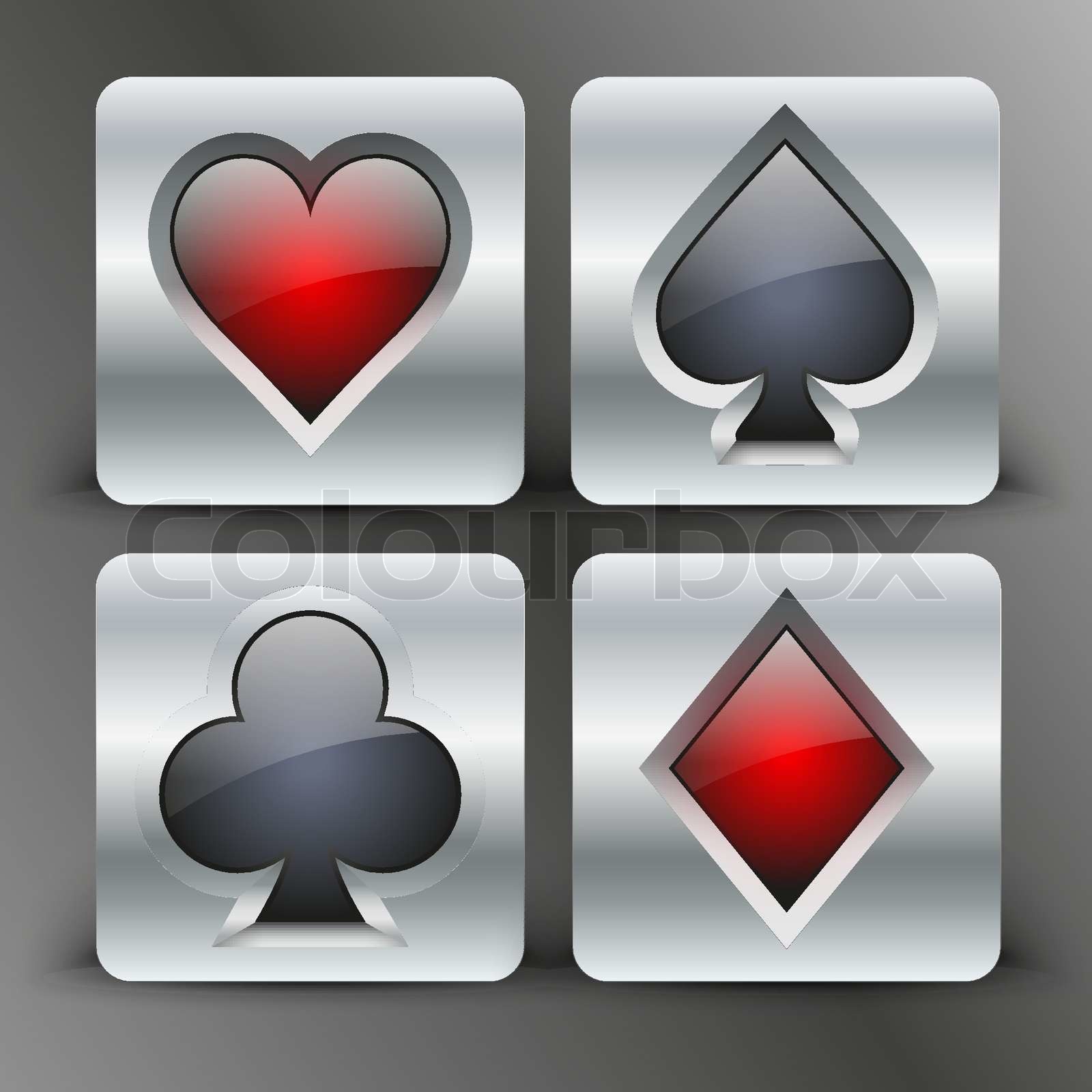 Icons mit Karte passt Symbole in Silber | Stock-Vektor | Colourbox