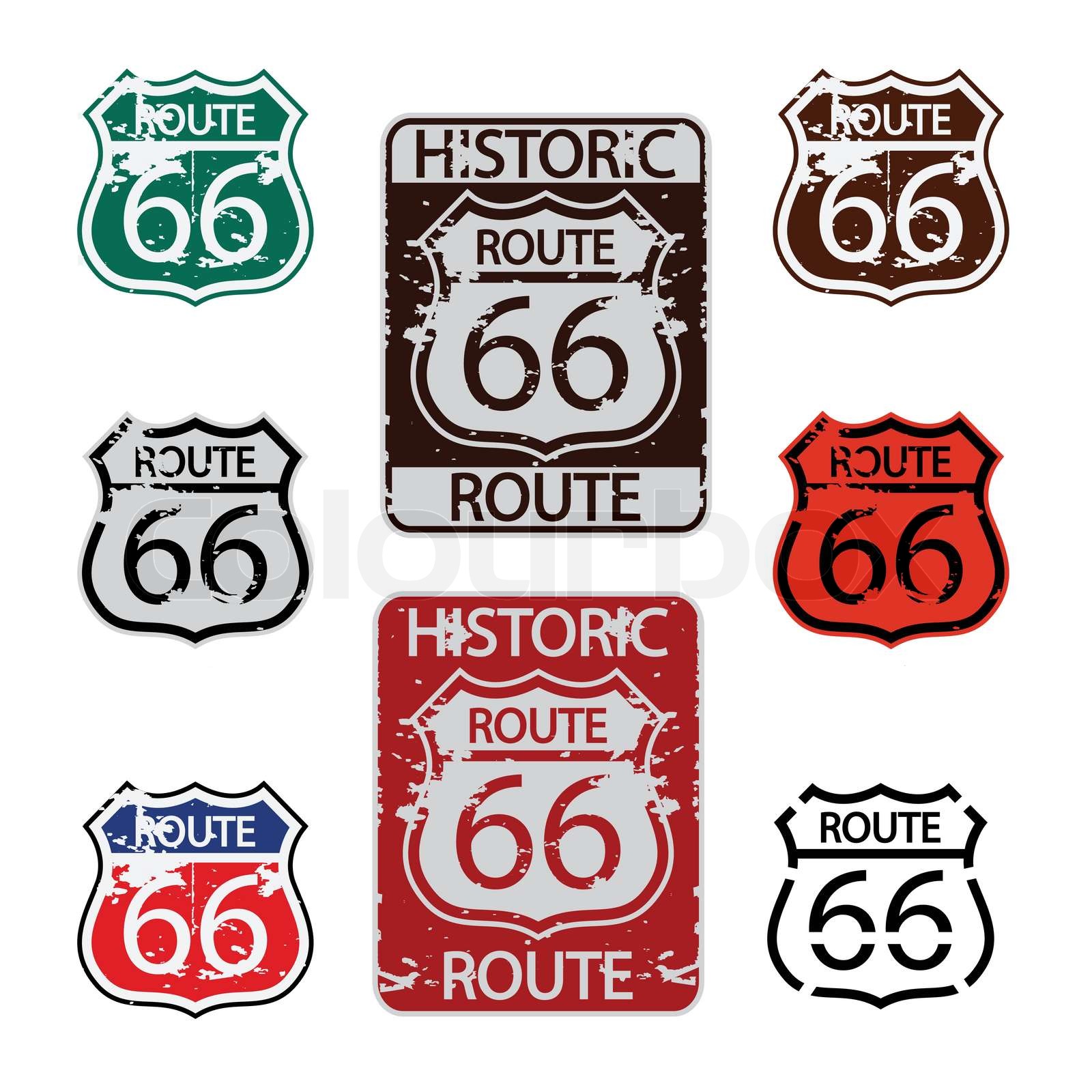 Route 66 sign set | Stock vector | Colourbox