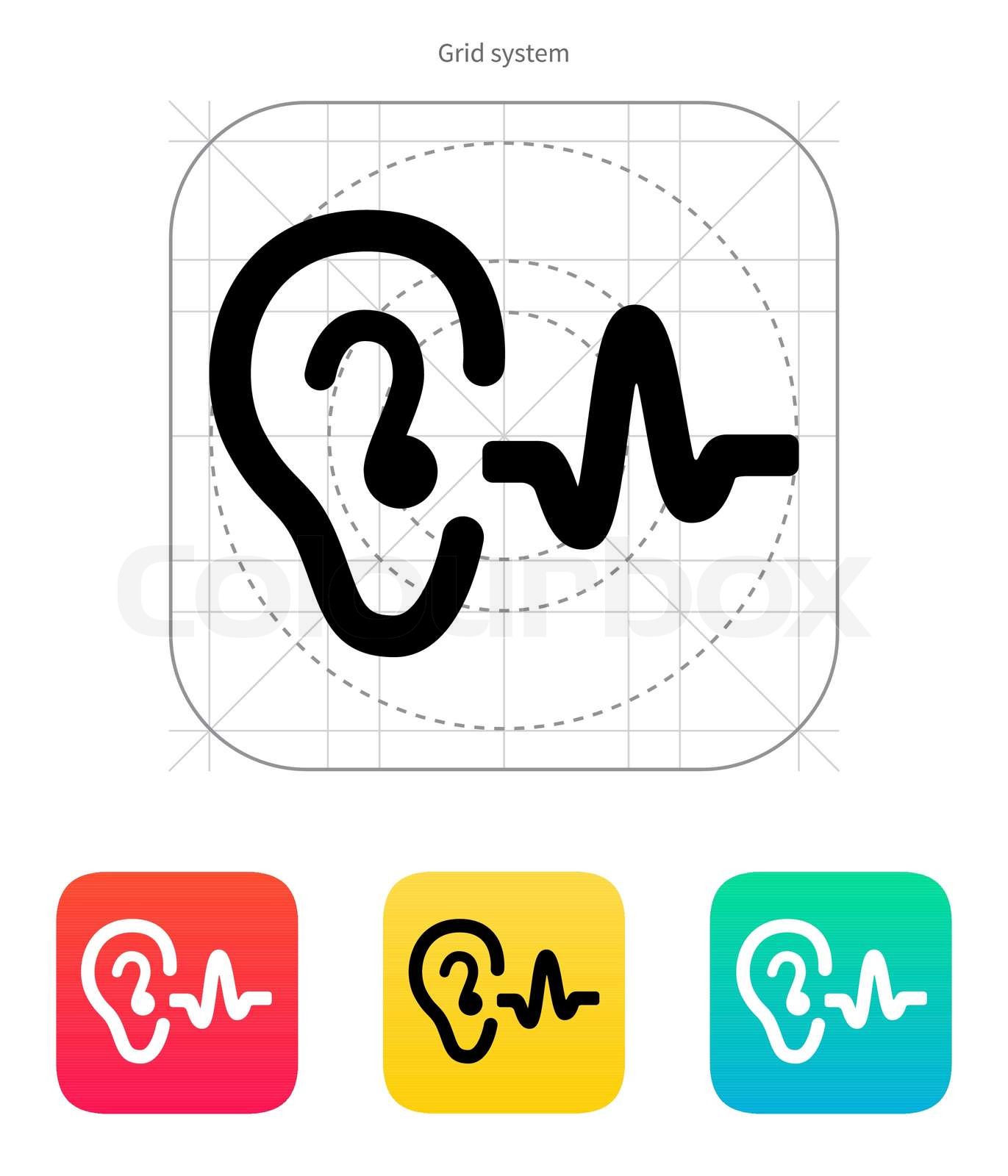 Ear hearing sound icon | Stock vector | Colourbox