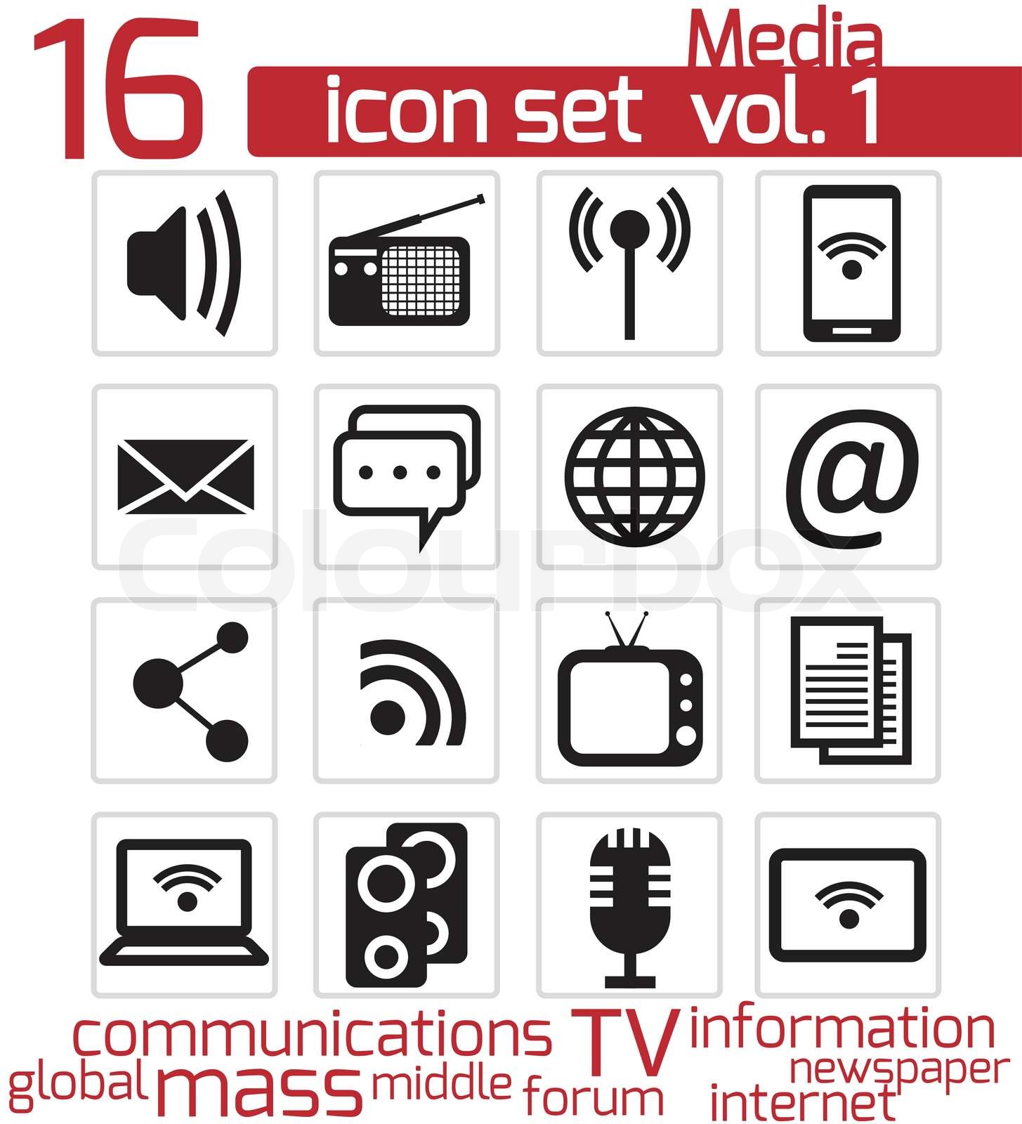 Kommunikations-und Medien-Symbol | Stock-Vektor | Colourbox