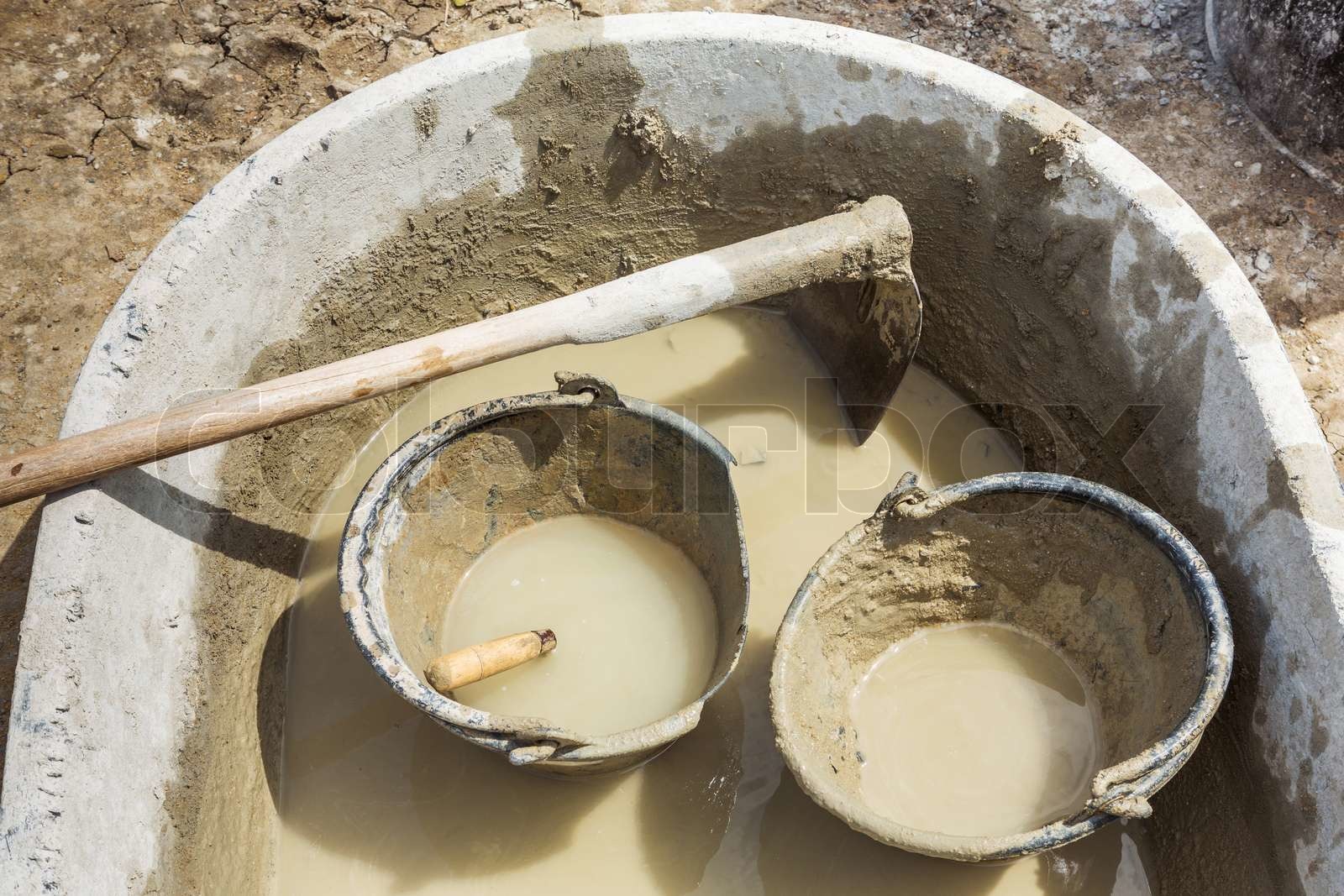 Concrete mixing tub | Stock image | Colourbox