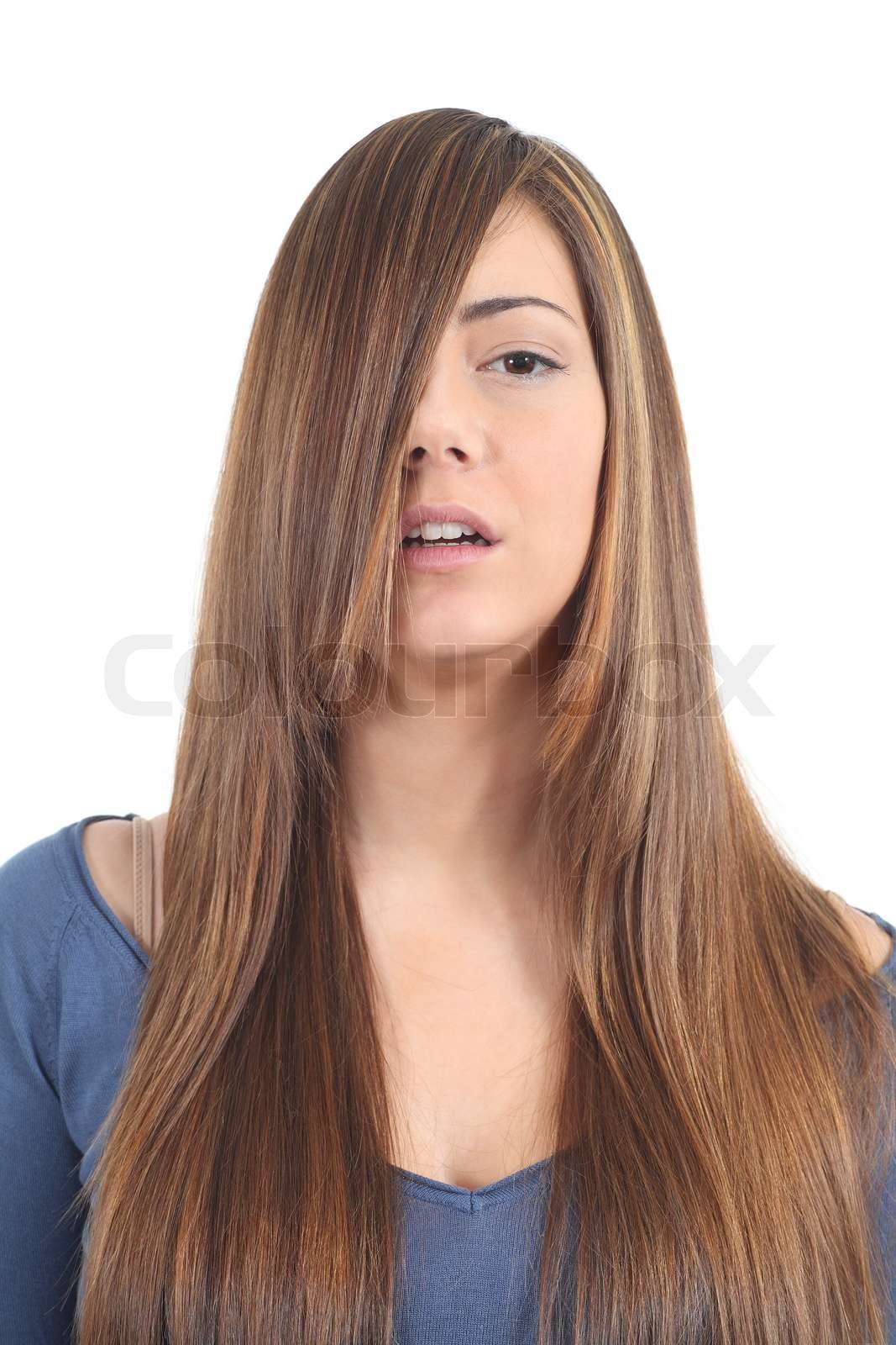 Long and beautiful straight hair of a woman | Stock image | Colourbox