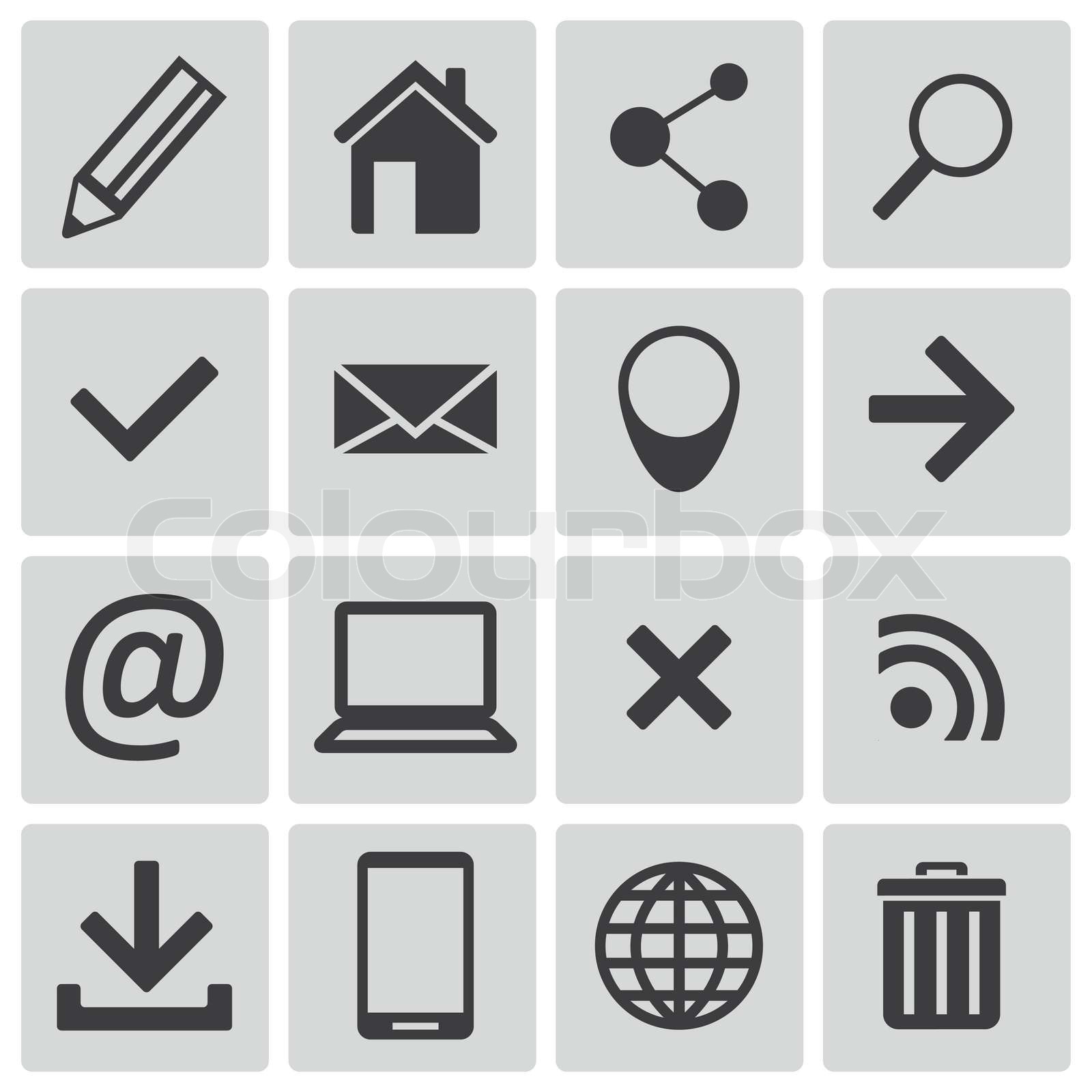 Vector black web icons set | Stock vector | Colourbox