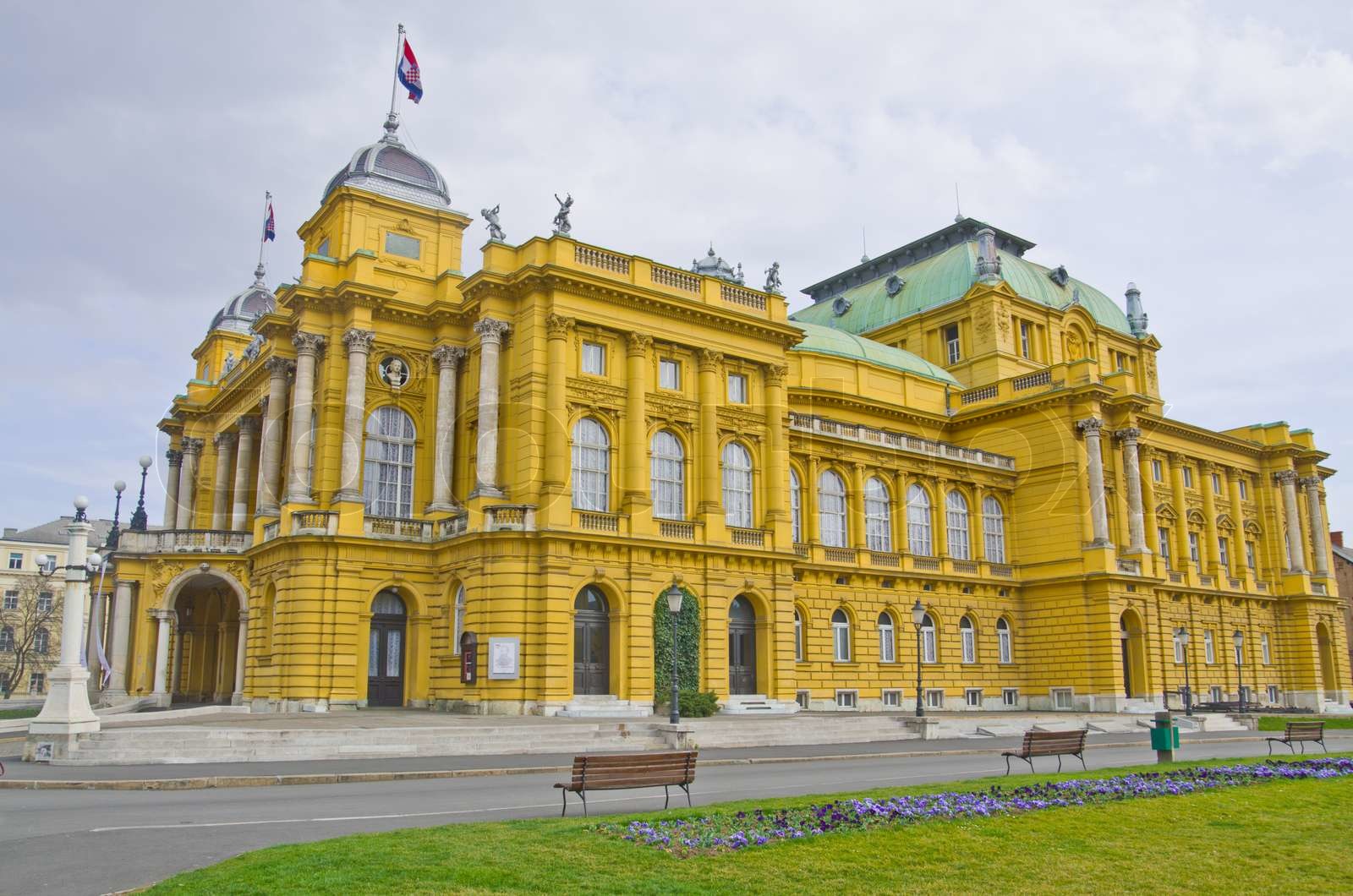 Croatia, Zagreb The building of the Croatian National Theater | Stock ...