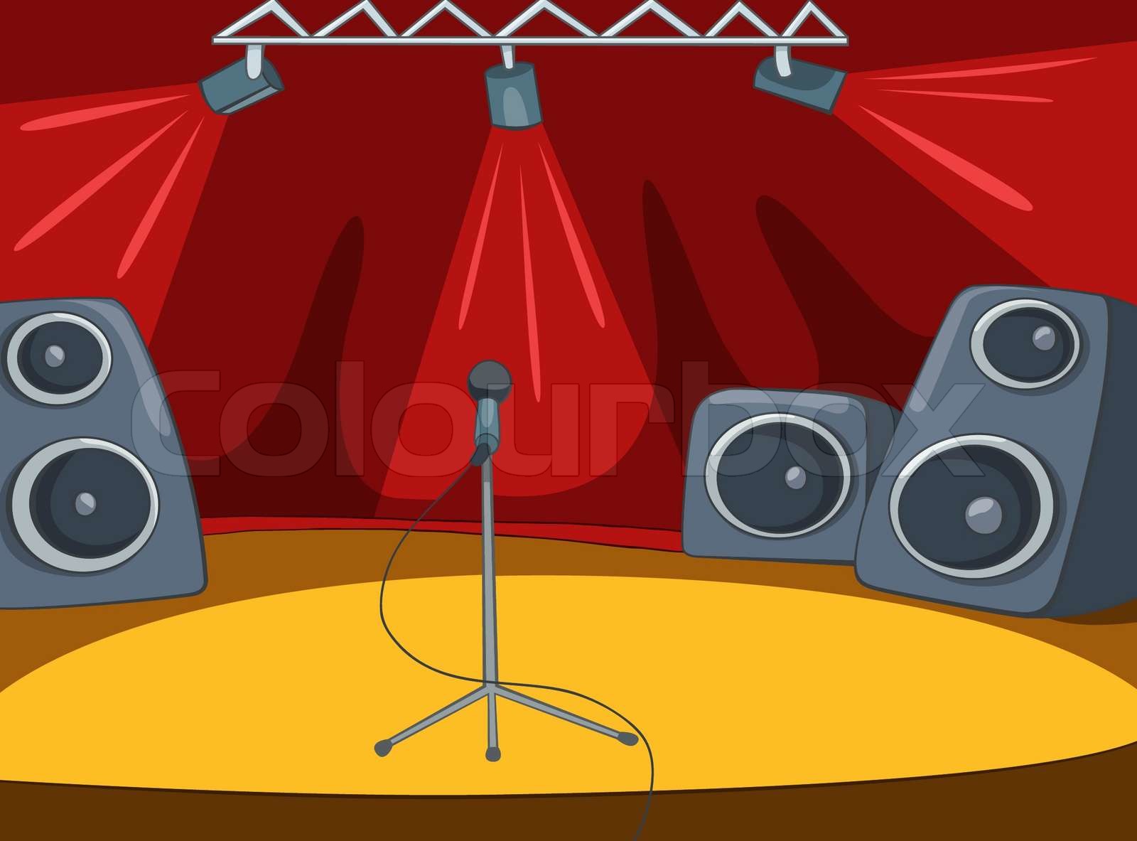 Rock&Roll Stage Cartoon | Stock vector | Colourbox