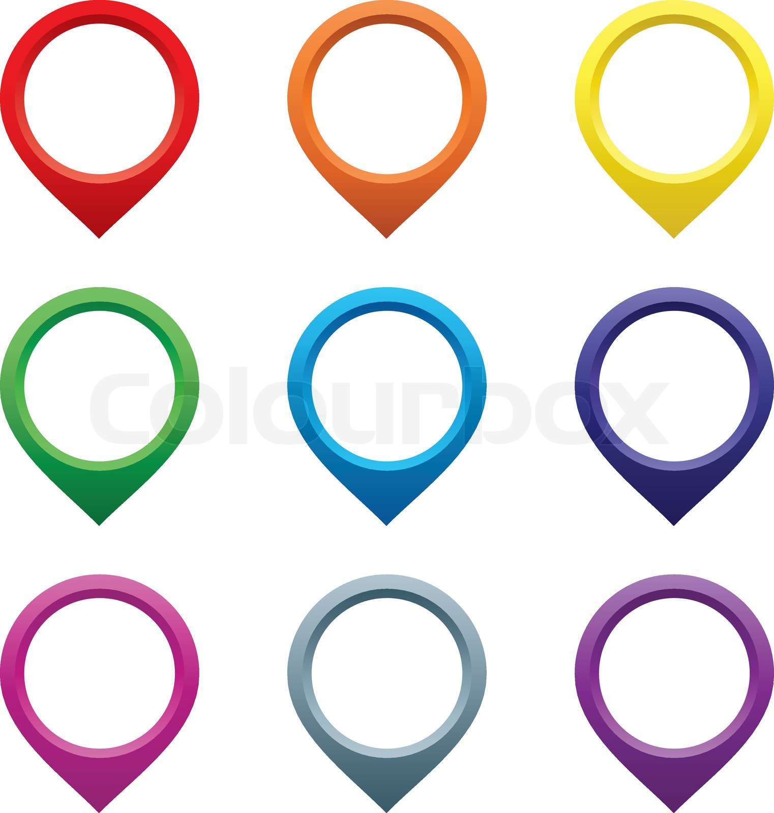 position, stecknadel, reise- | Stock-Vektor | Colourbox