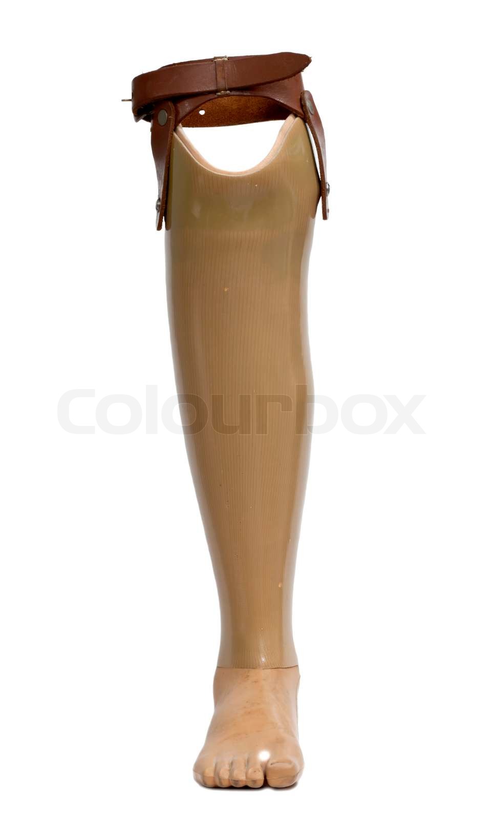 Beinprothese auf einem weißen Hintergrund isoliert | Stock Bild | Colourbox