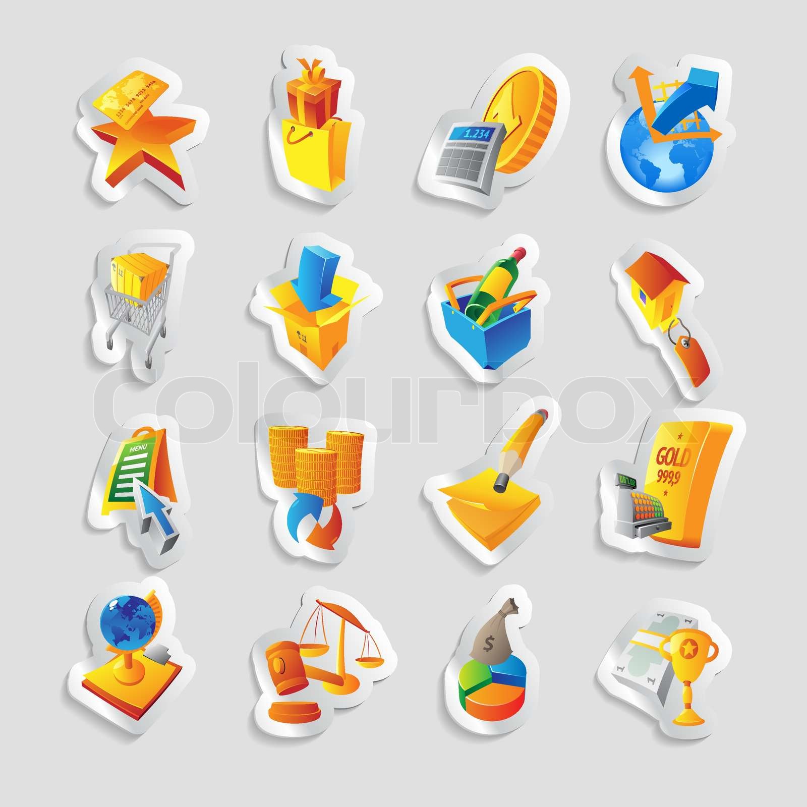 Icons für den Einzelhandel Handel | Stock-Vektor | Colourbox