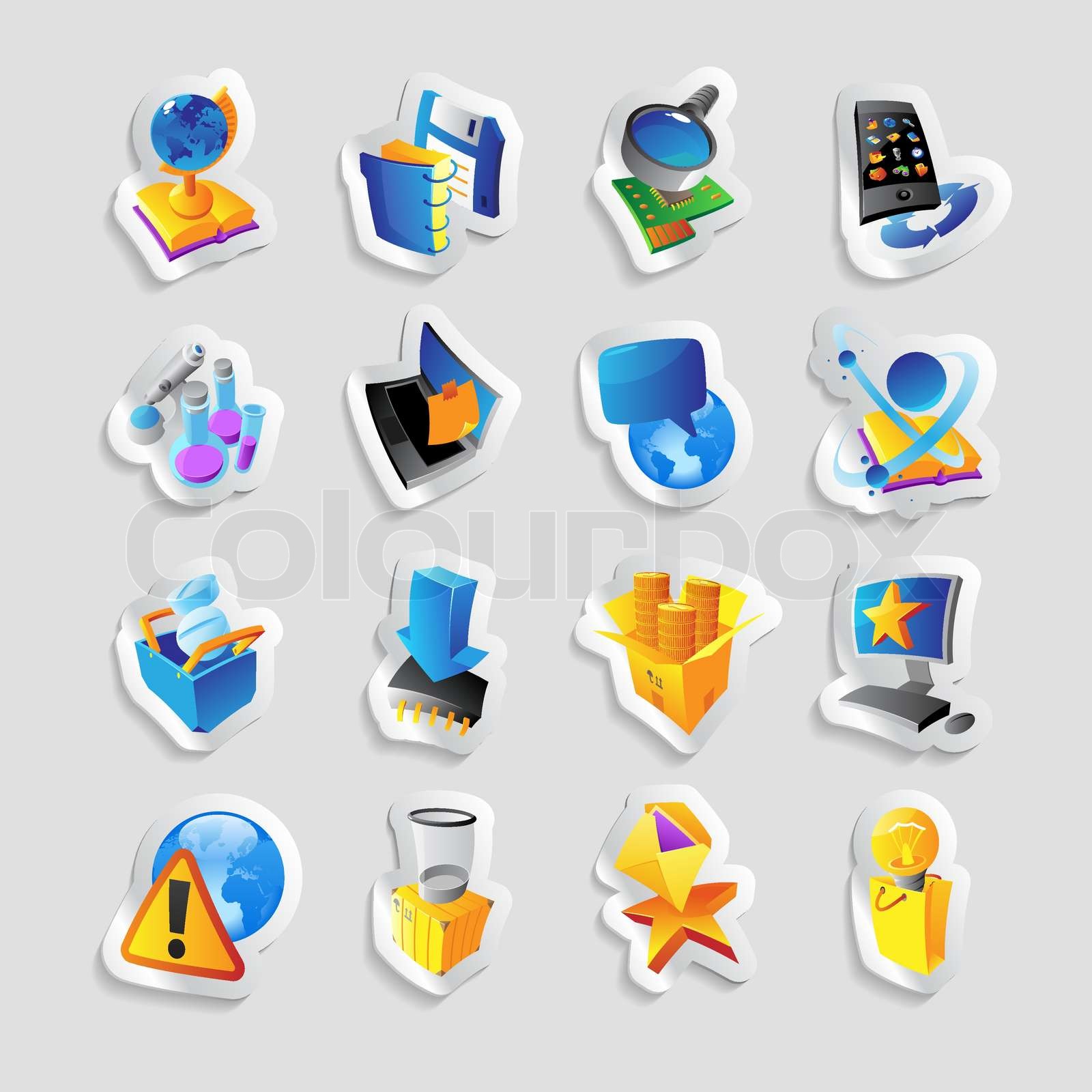 Icons für Technik und Schnittstelle | Stock-Vektor | Colourbox