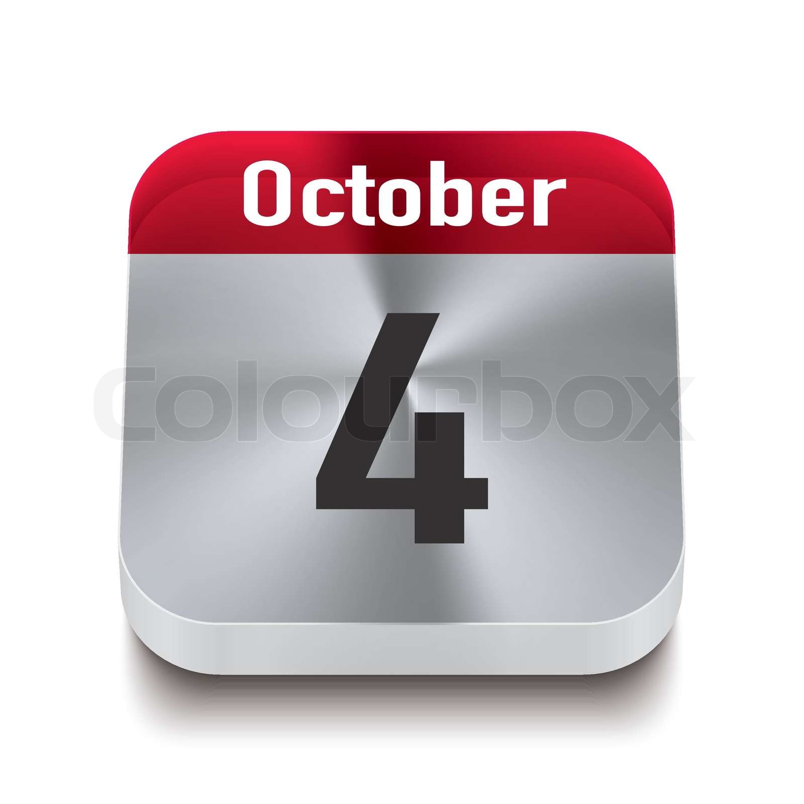 Transparent calendar perspektive - red - october 4th | Stock vector ...