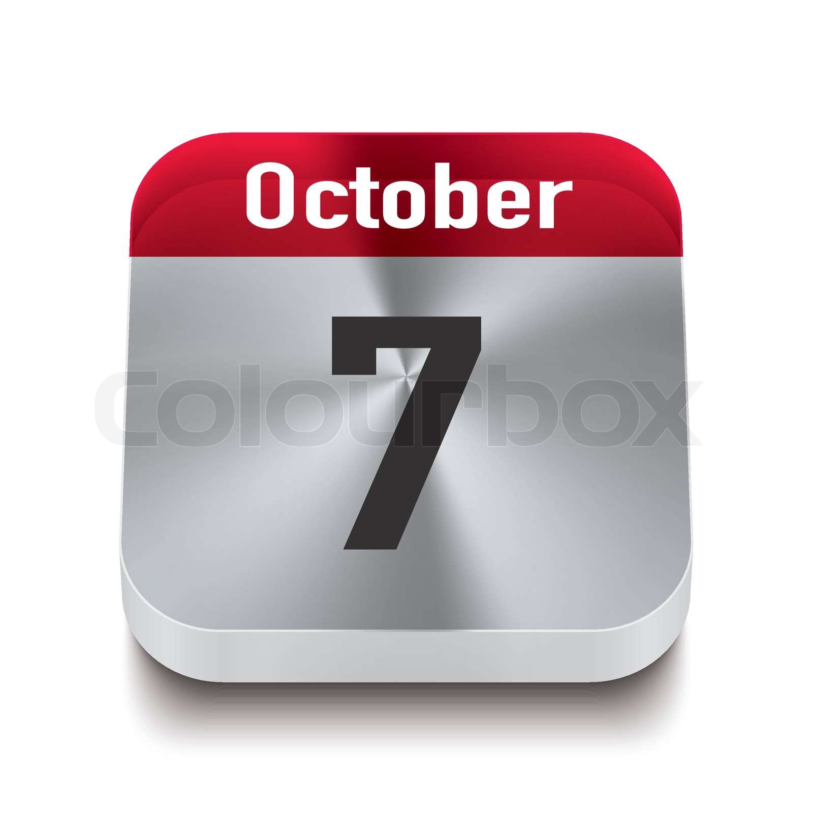 Transparent calendar perspektive - red - october 7th | Stock vector ...