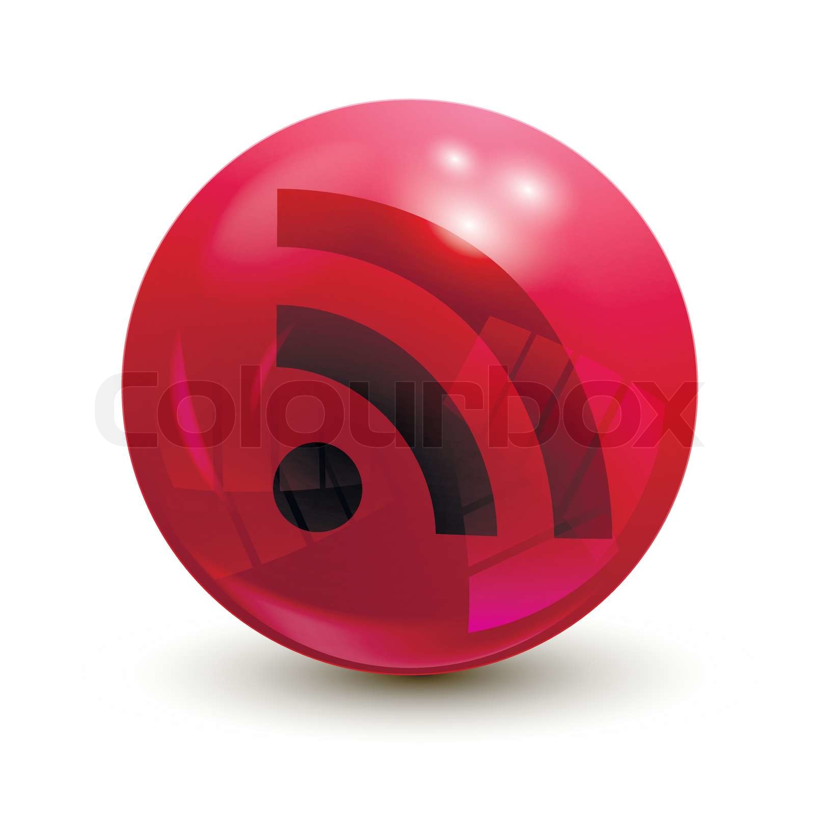Shiny red ball vector | Stock vector | Colourbox