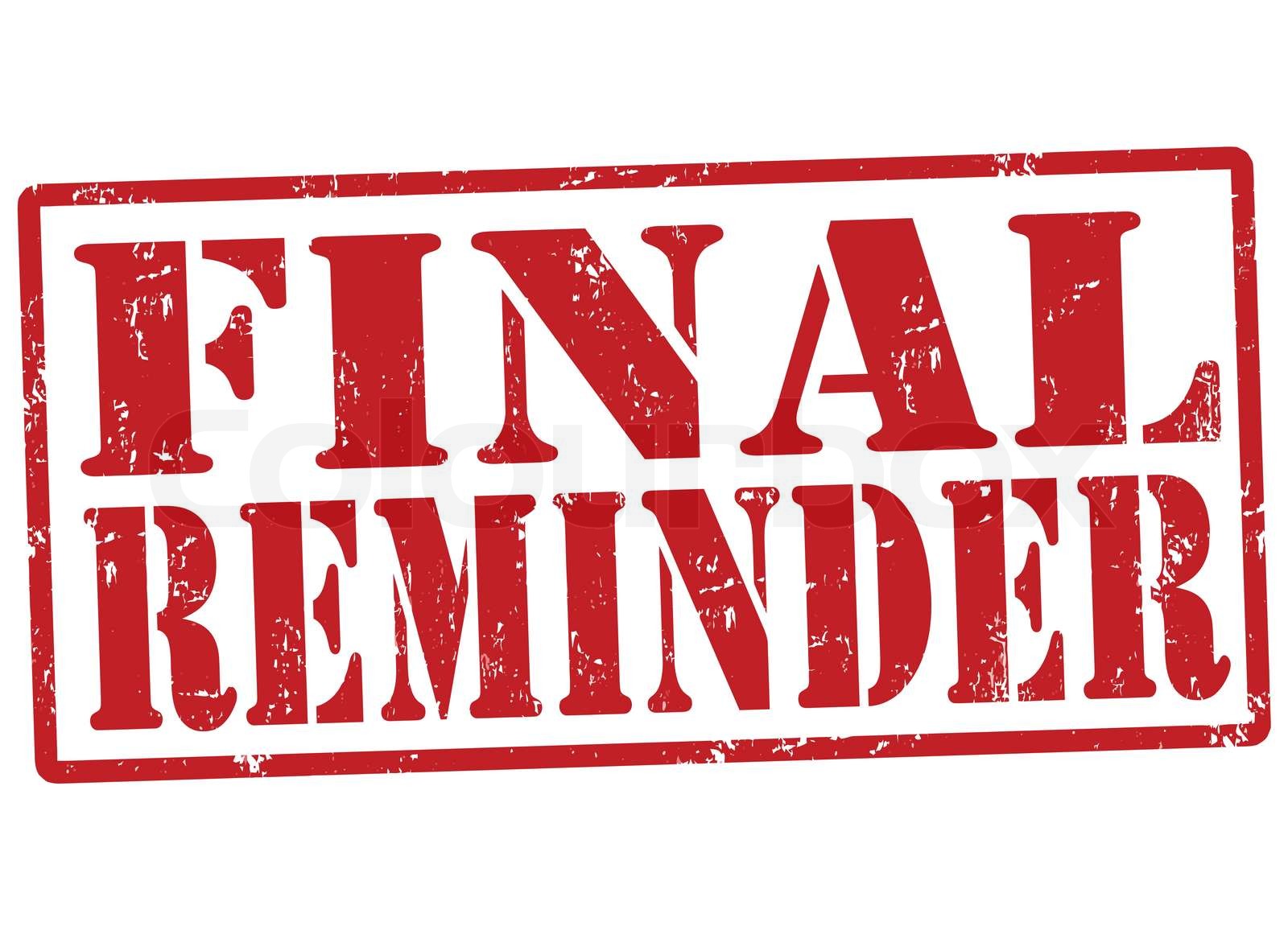 Final reminder stamp | Stock vector | Colourbox