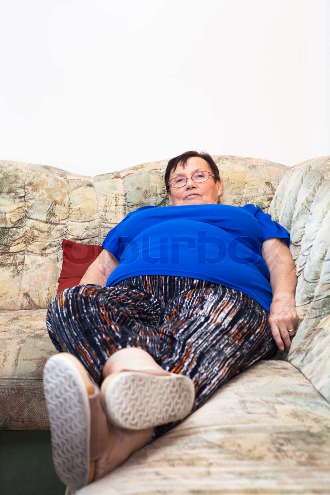 Obese retired woman | Stock image | Colourbox