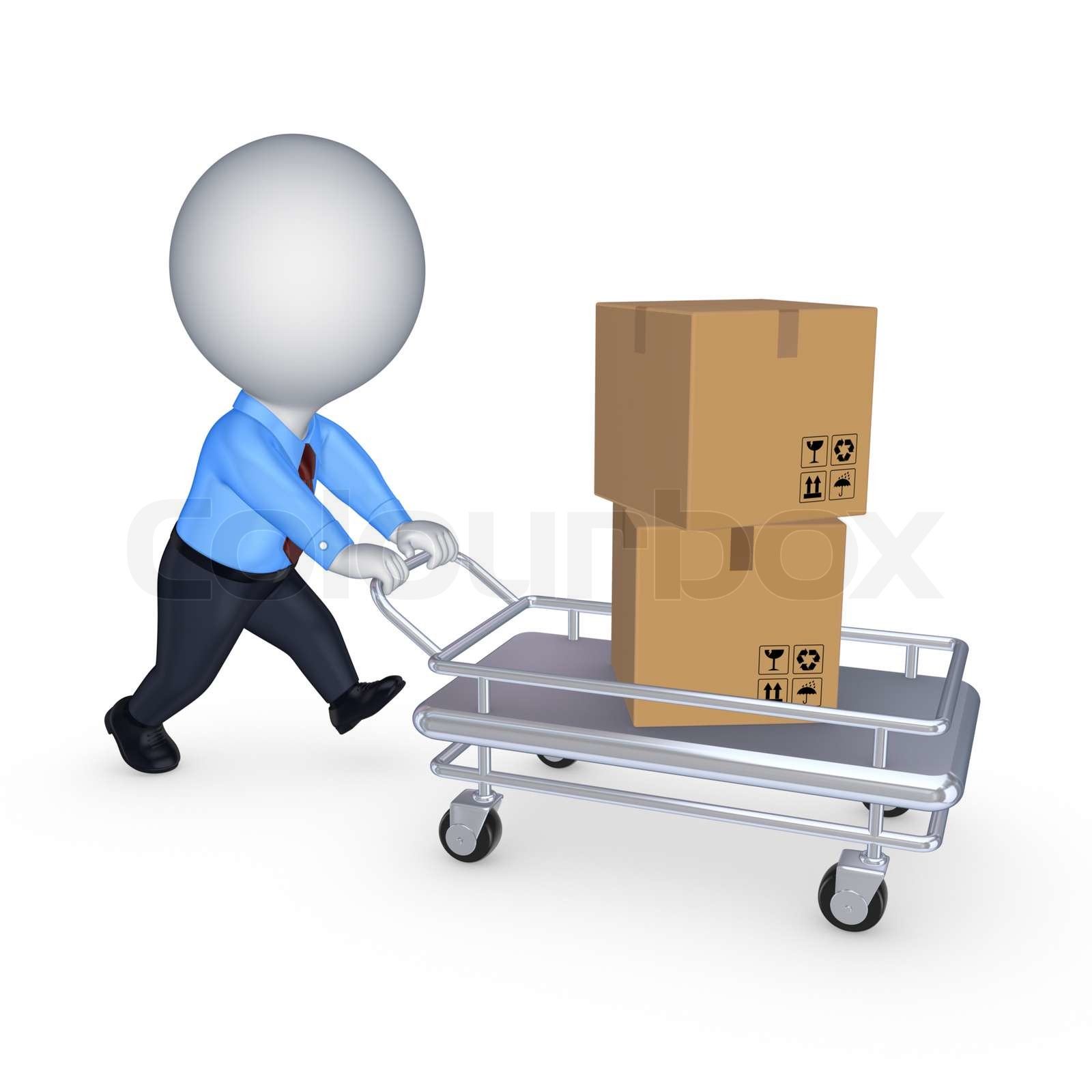 Boxes on a pushcart | Stock image | Colourbox