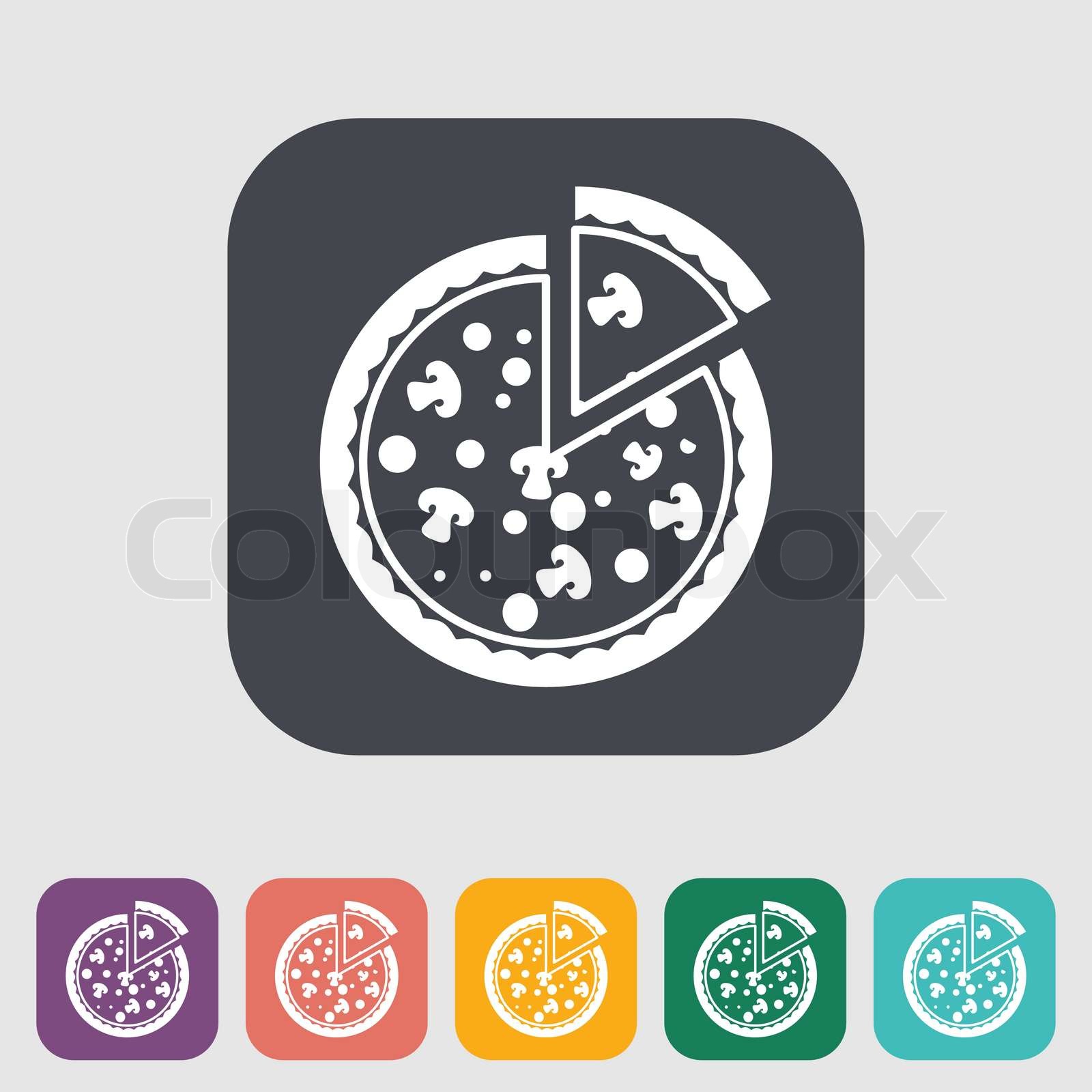 Pizza flat icon | Stock vector | Colourbox