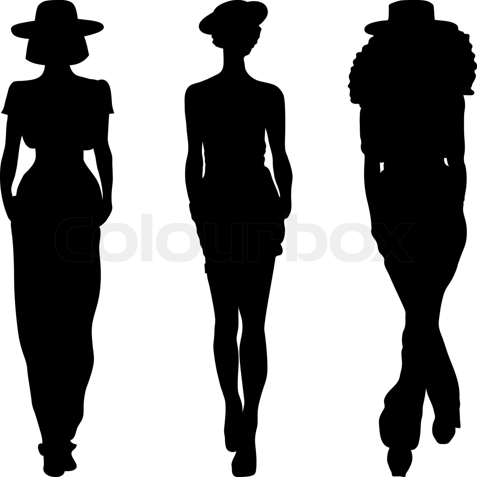 Vector silhouette of fashion girls top models | Stock vector | Colourbox