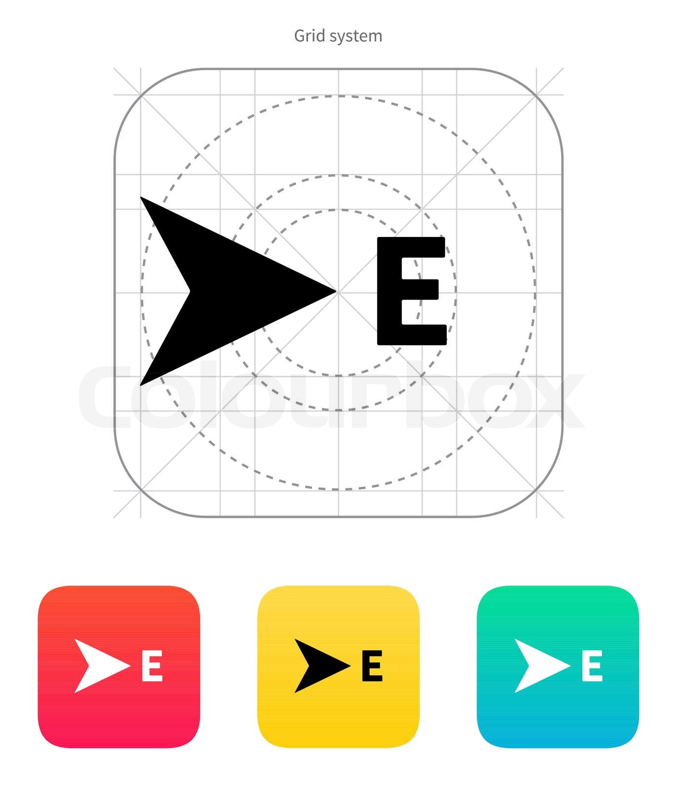 East direction compass icon | Stock vector | Colourbox