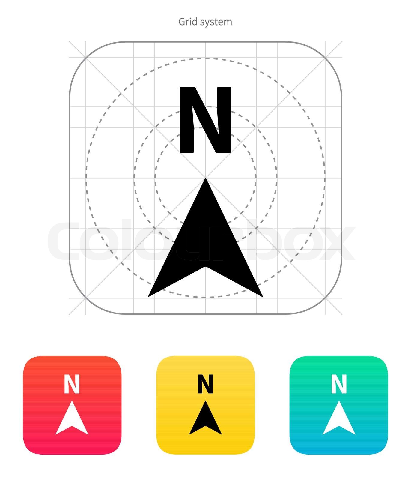 North direction compass icon | Stock vector | Colourbox