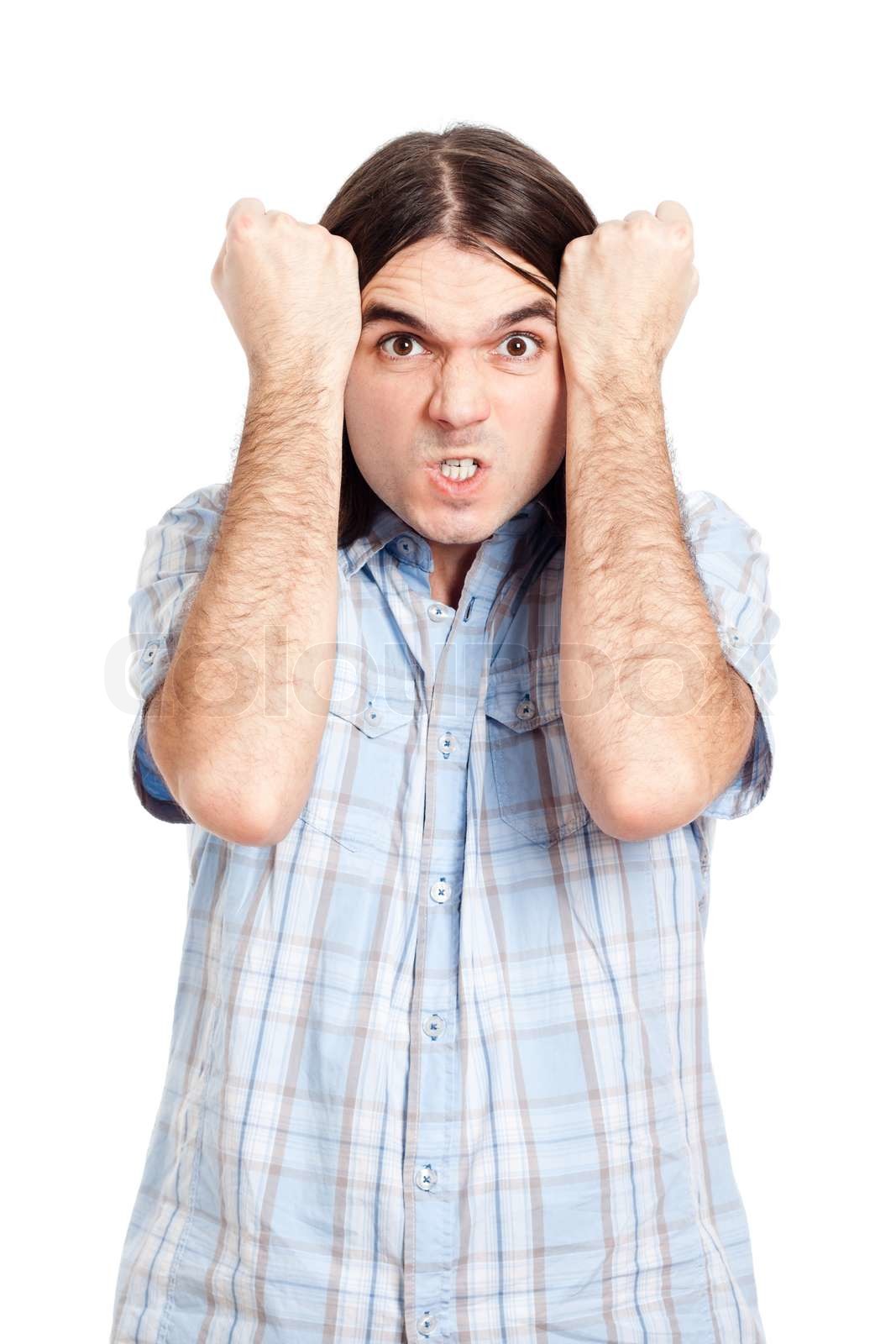 Angry stubborn man | Stock image | Colourbox