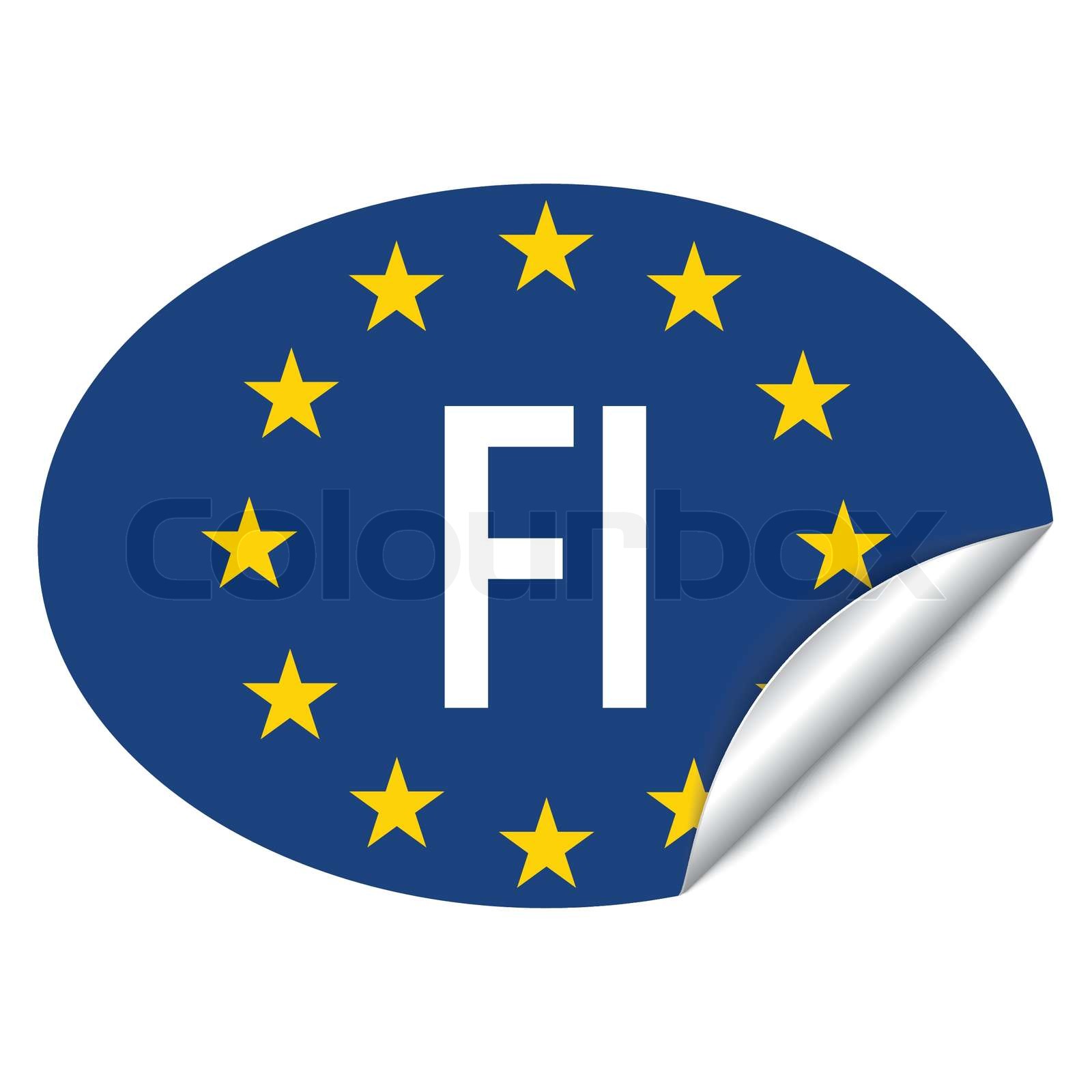 Oval country sticker - eu - finland - fi | Stock vector | Colourbox