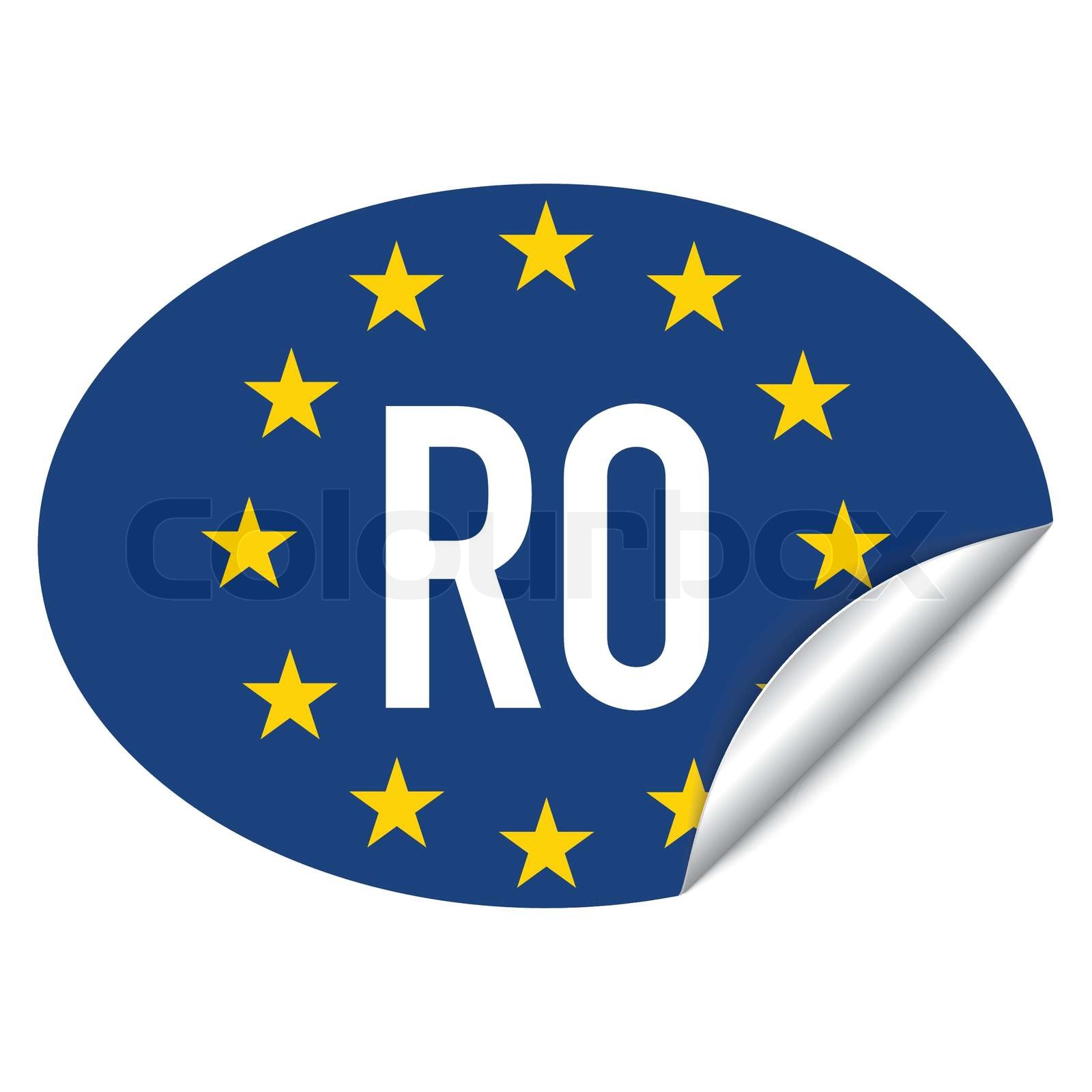 Oval country sticker - eu - romania - ro | Stock vector | Colourbox
