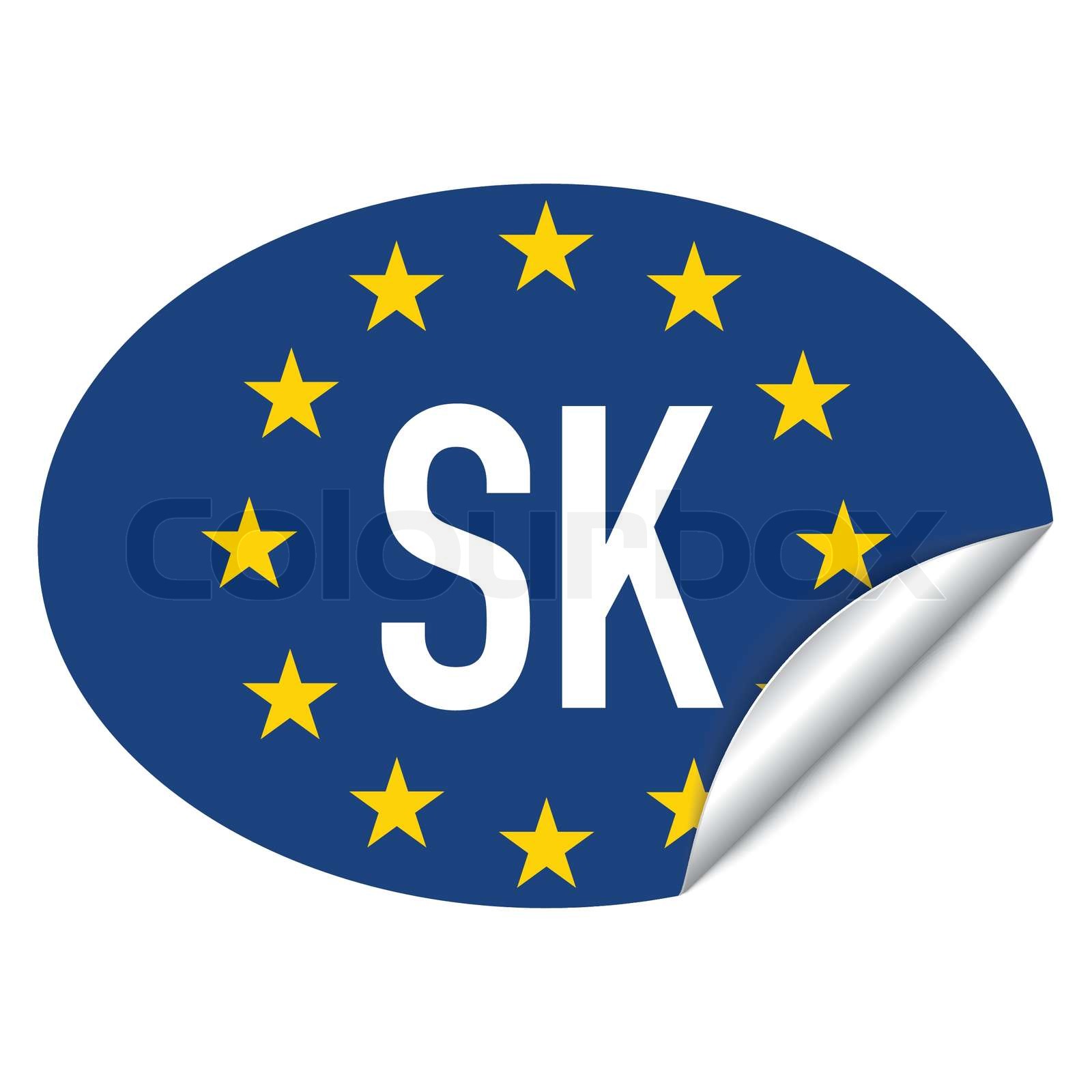Oval country sticker - eu - slovakia, slovakian - sk | Stock vector ...