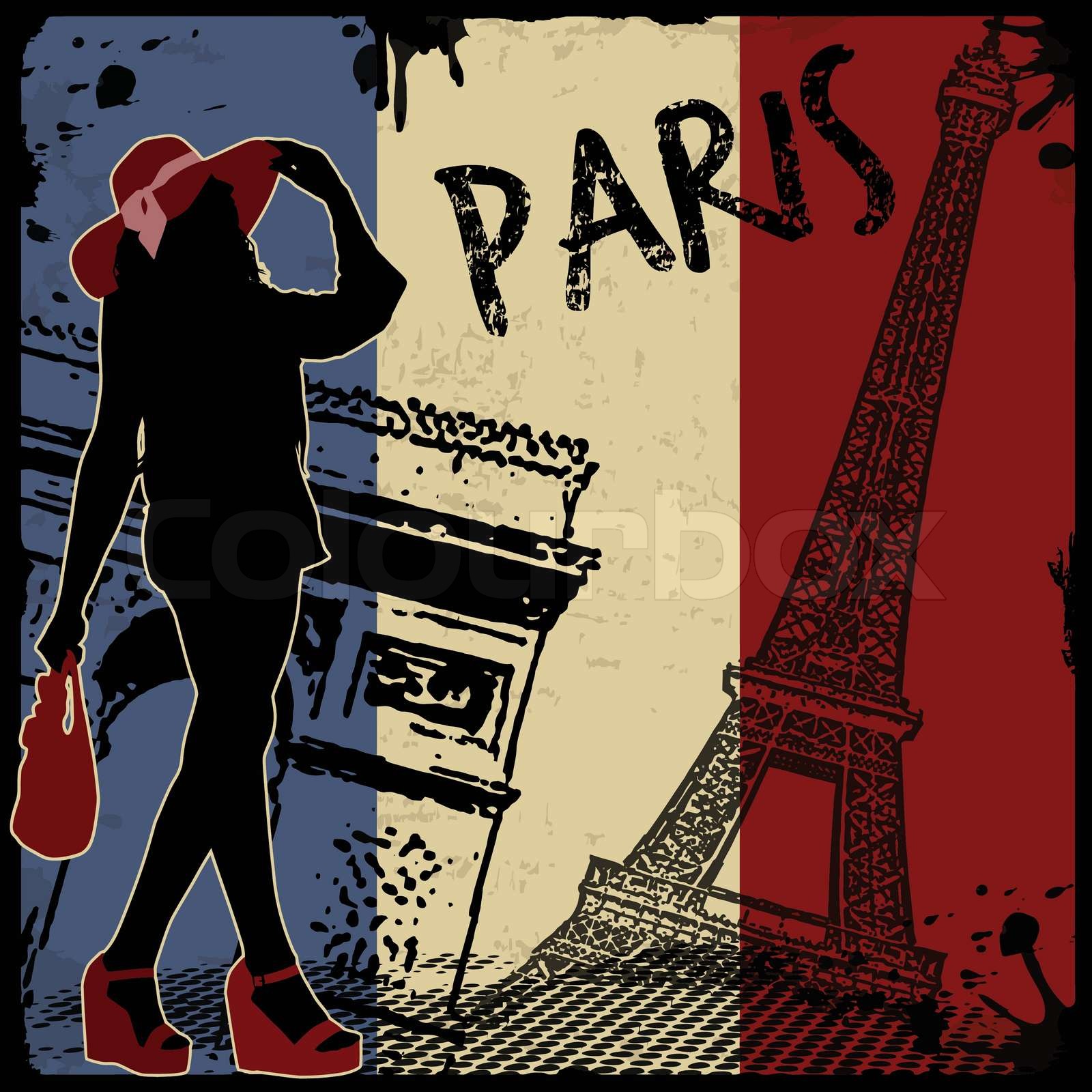 Paris vintage poster | Stock vector | Colourbox