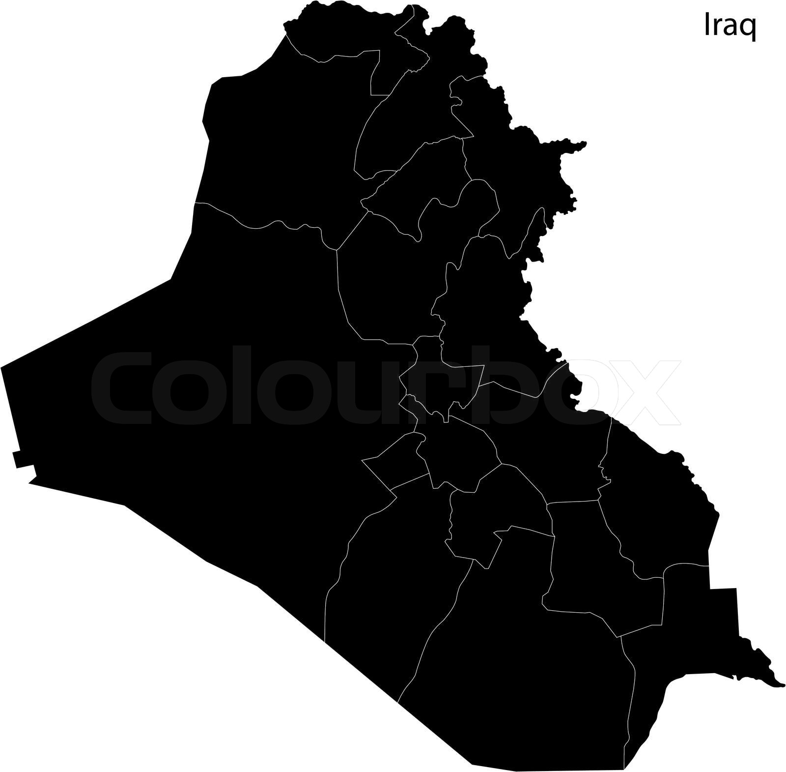 Black Iraq map | Stock vector | Colourbox
