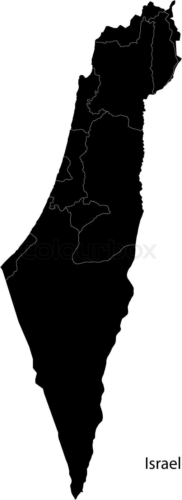 Black Israel map | Stock vector | Colourbox