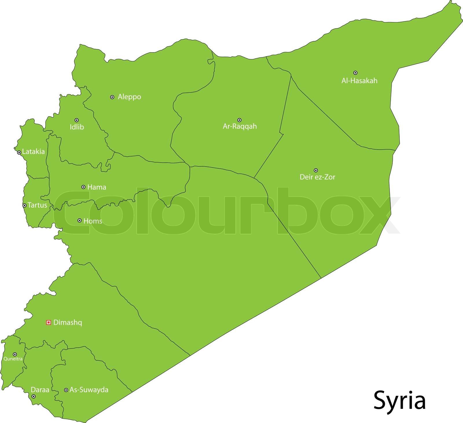 Green Syrien map | Stock vektor | Colourbox
