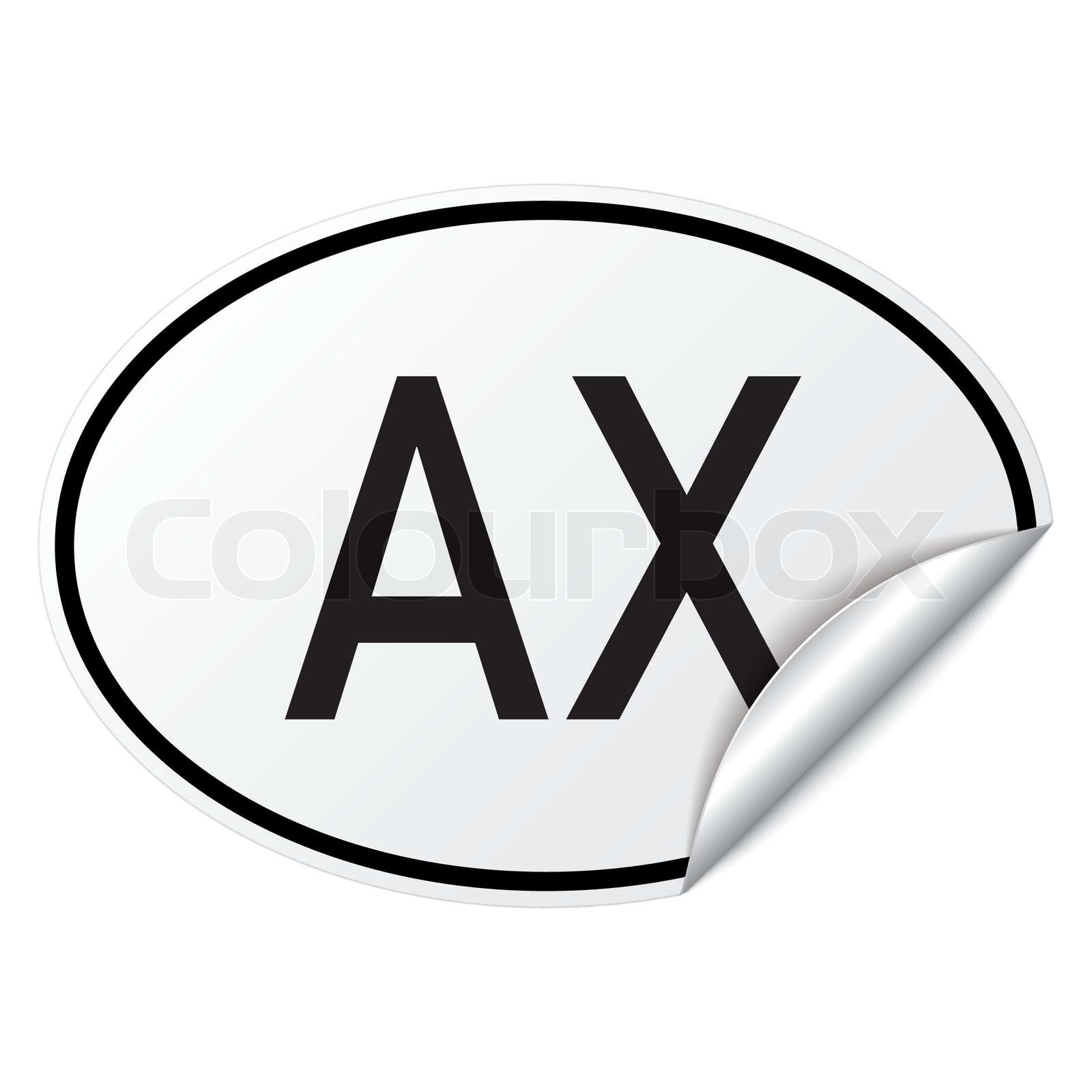 Oval country car sticker - black white - åland islands - ax | Stock ...