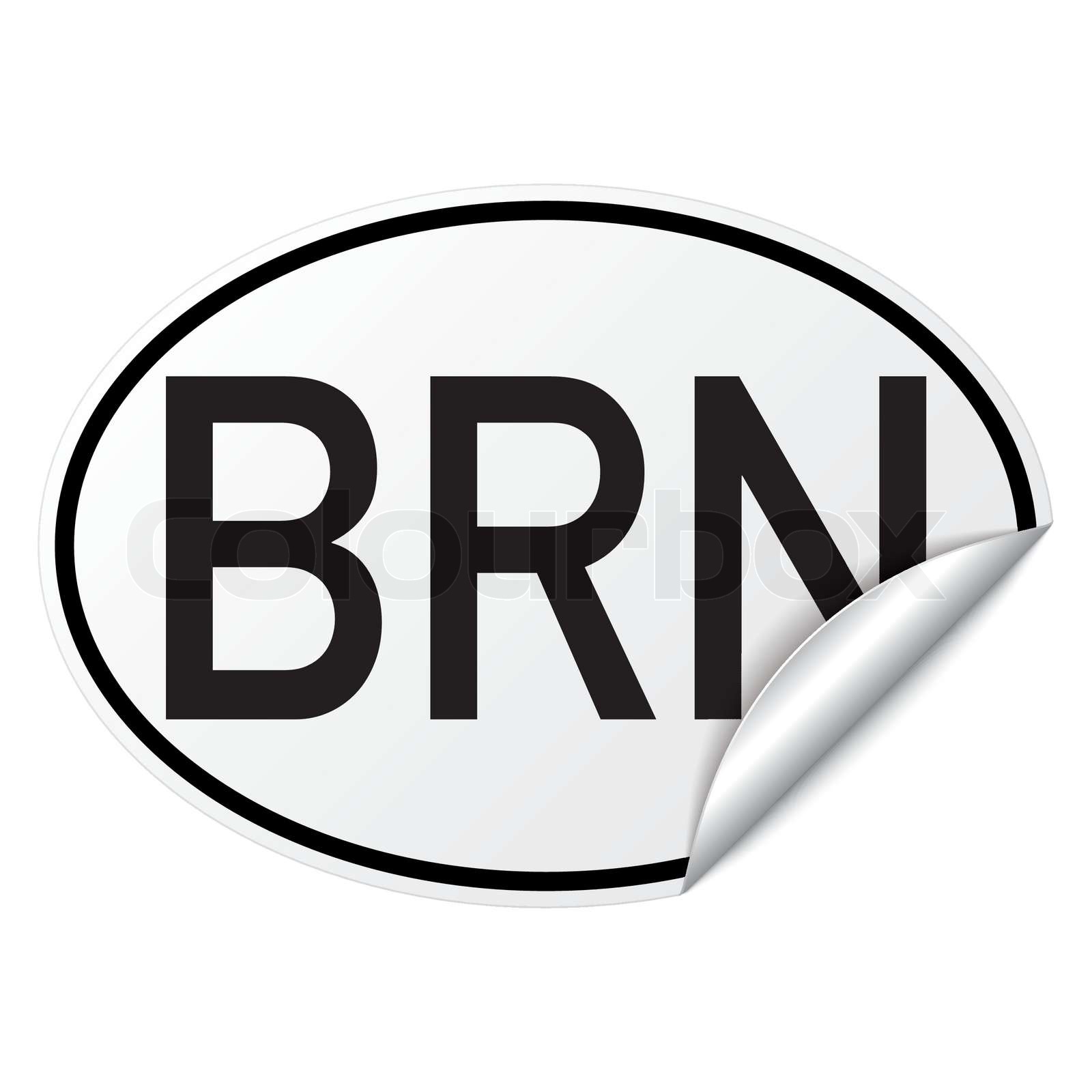 Oval country car sticker - black white - bahrain - brn | Stock vector ...