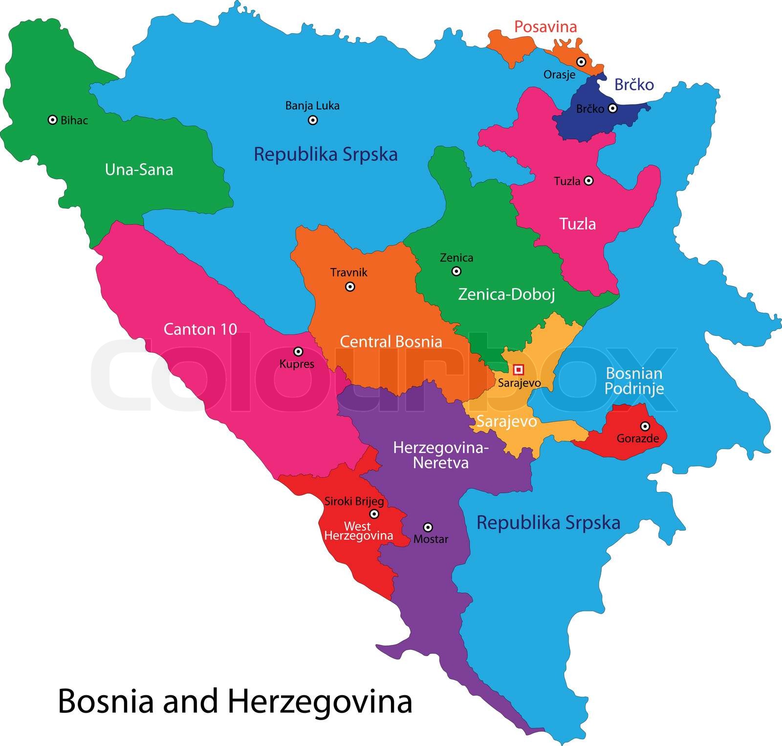 Bosnien und Herzegowina Karte | Stock-Vektor | Colourbox Bosnien und Herzegowina Karte | Stock-Vektor | Colourbox