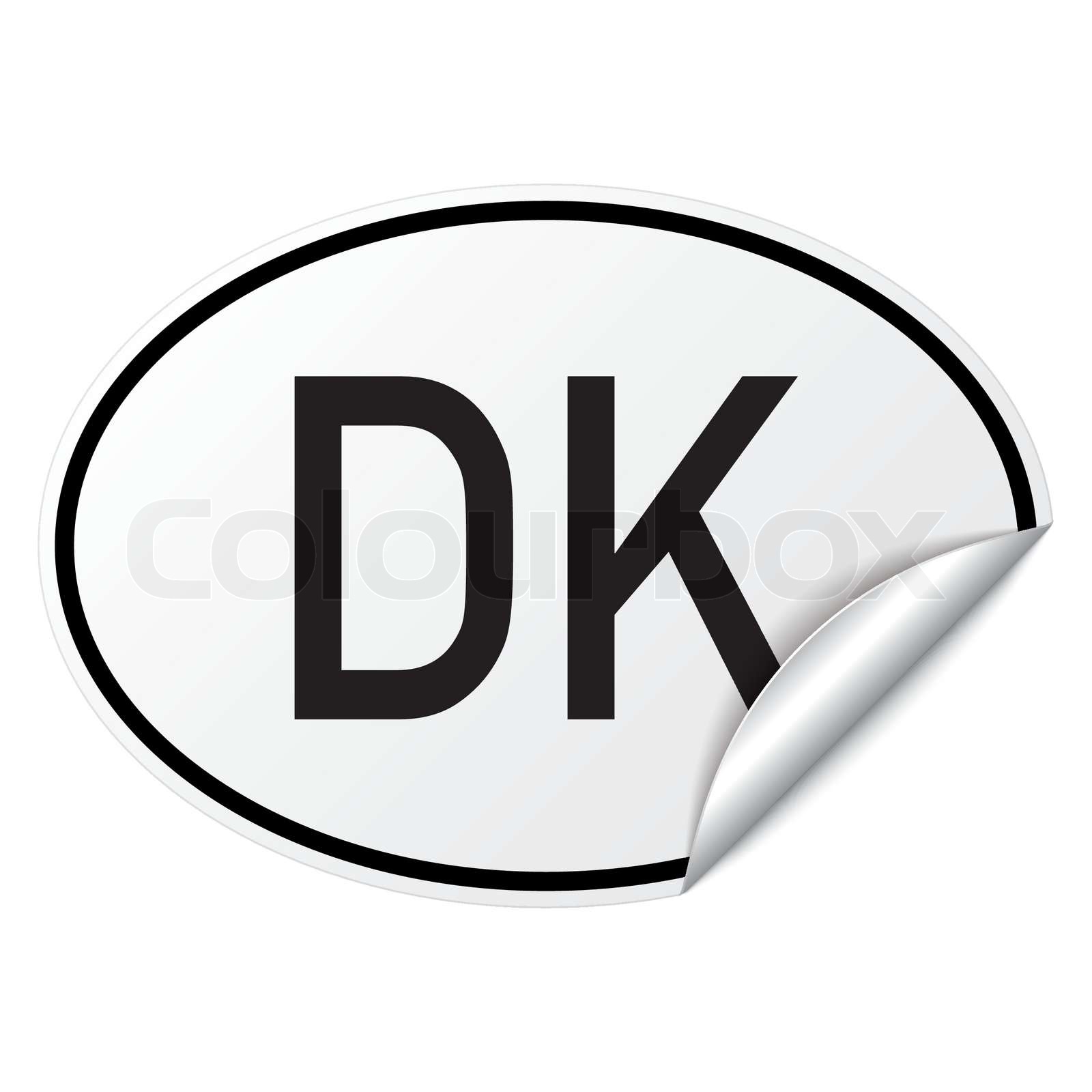 Oval country car sticker - black white - denmark - dk | Stock vector ...