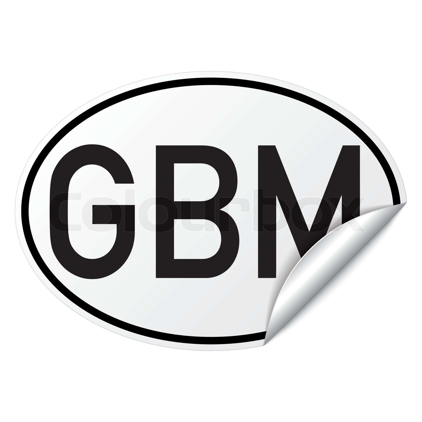 Oval country car sticker - black white - isle of man - gbm | Stock ...