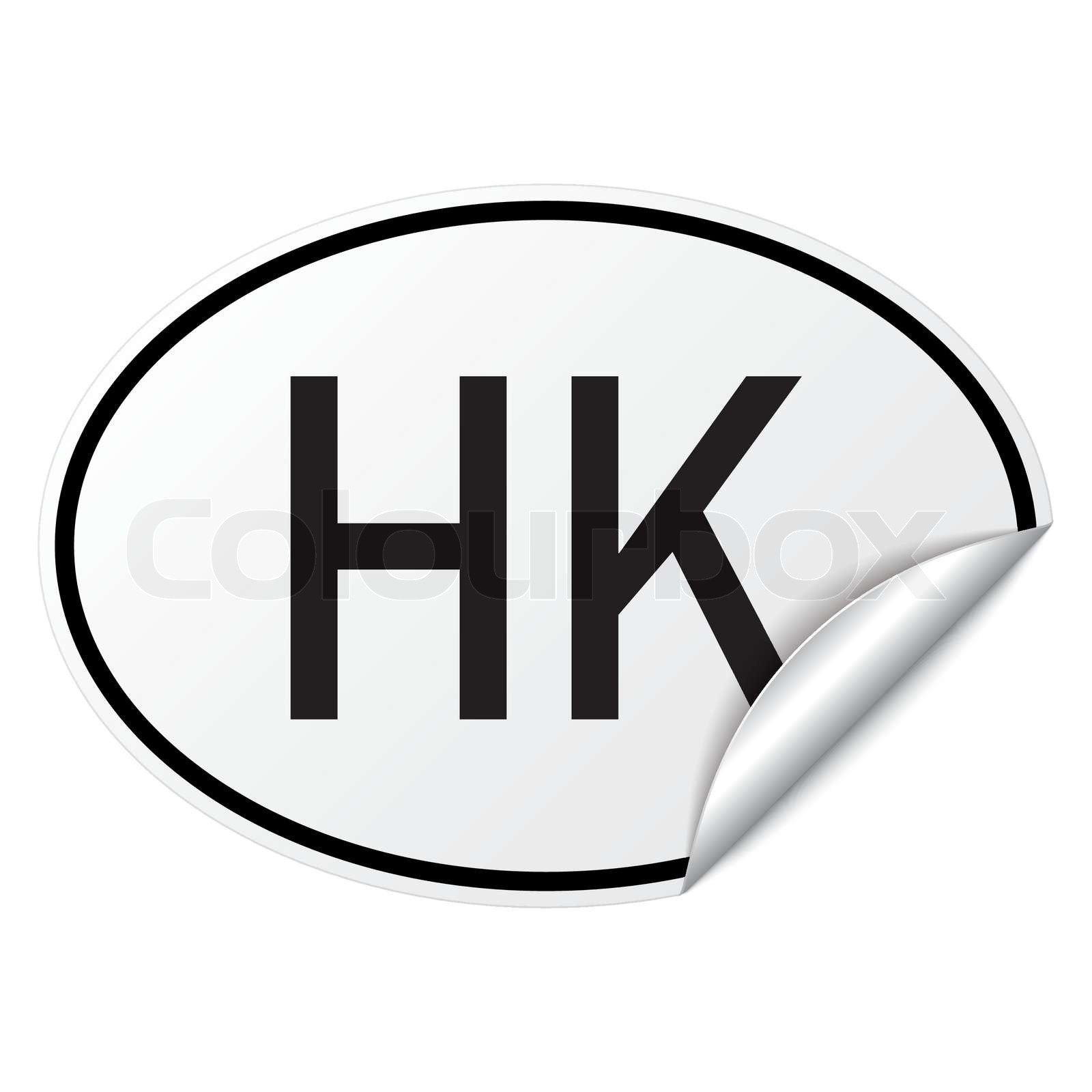 Oval country car sticker - black white - hong kong - hk | Stock vector ...