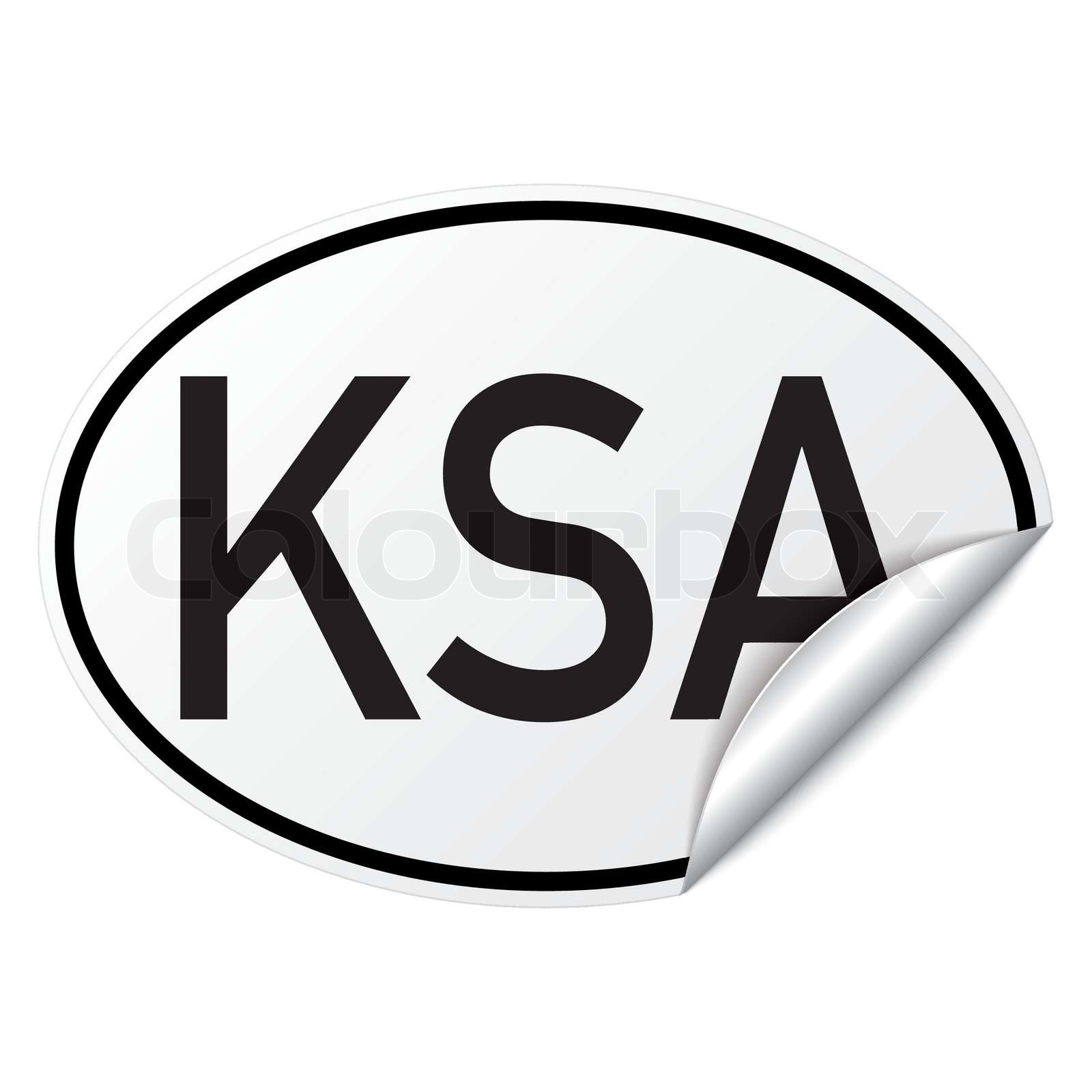 Oval country car sticker - black white - saudi arabia - ksa | Stock ...