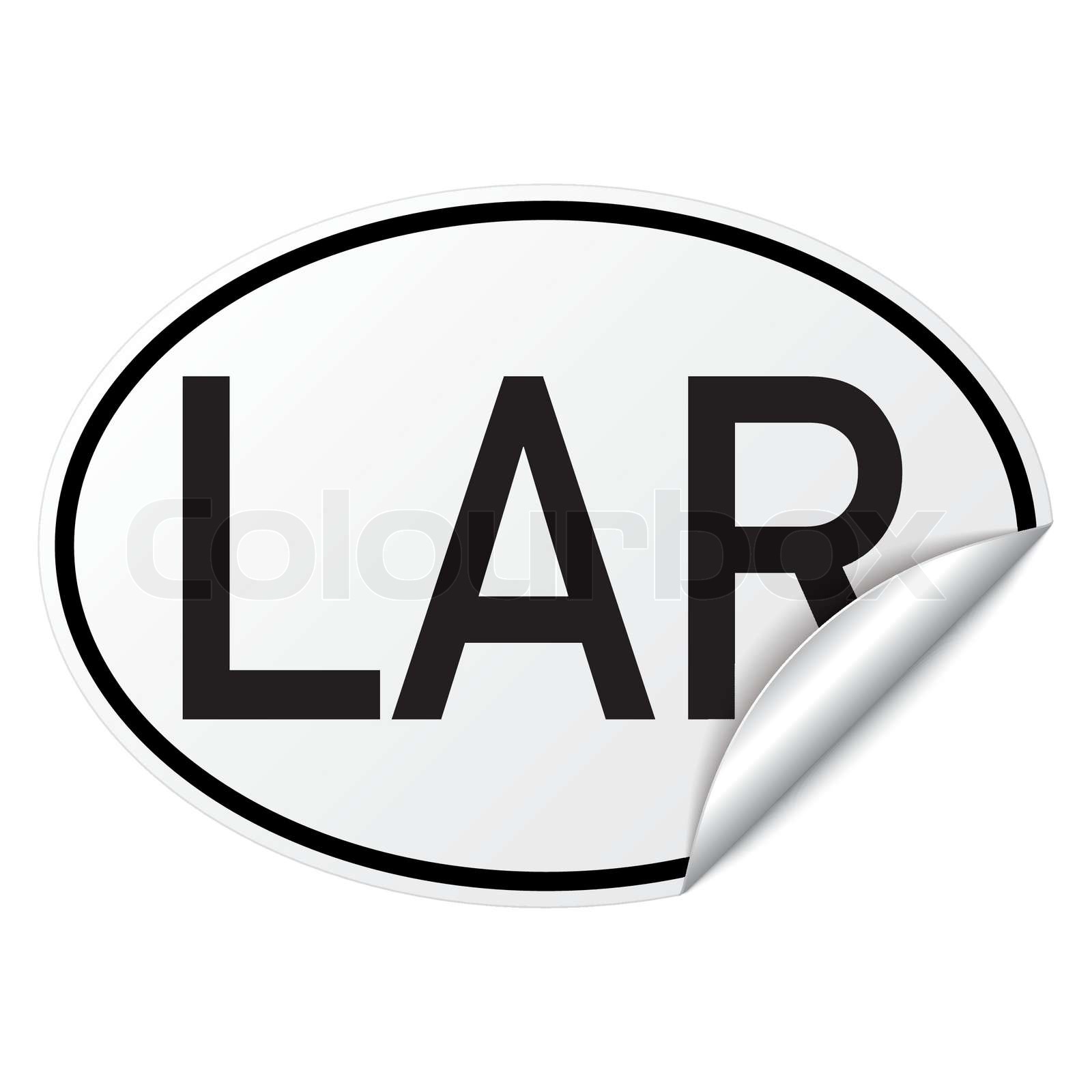 Oval country car sticker - black white - libya - lar | Stock vector ...