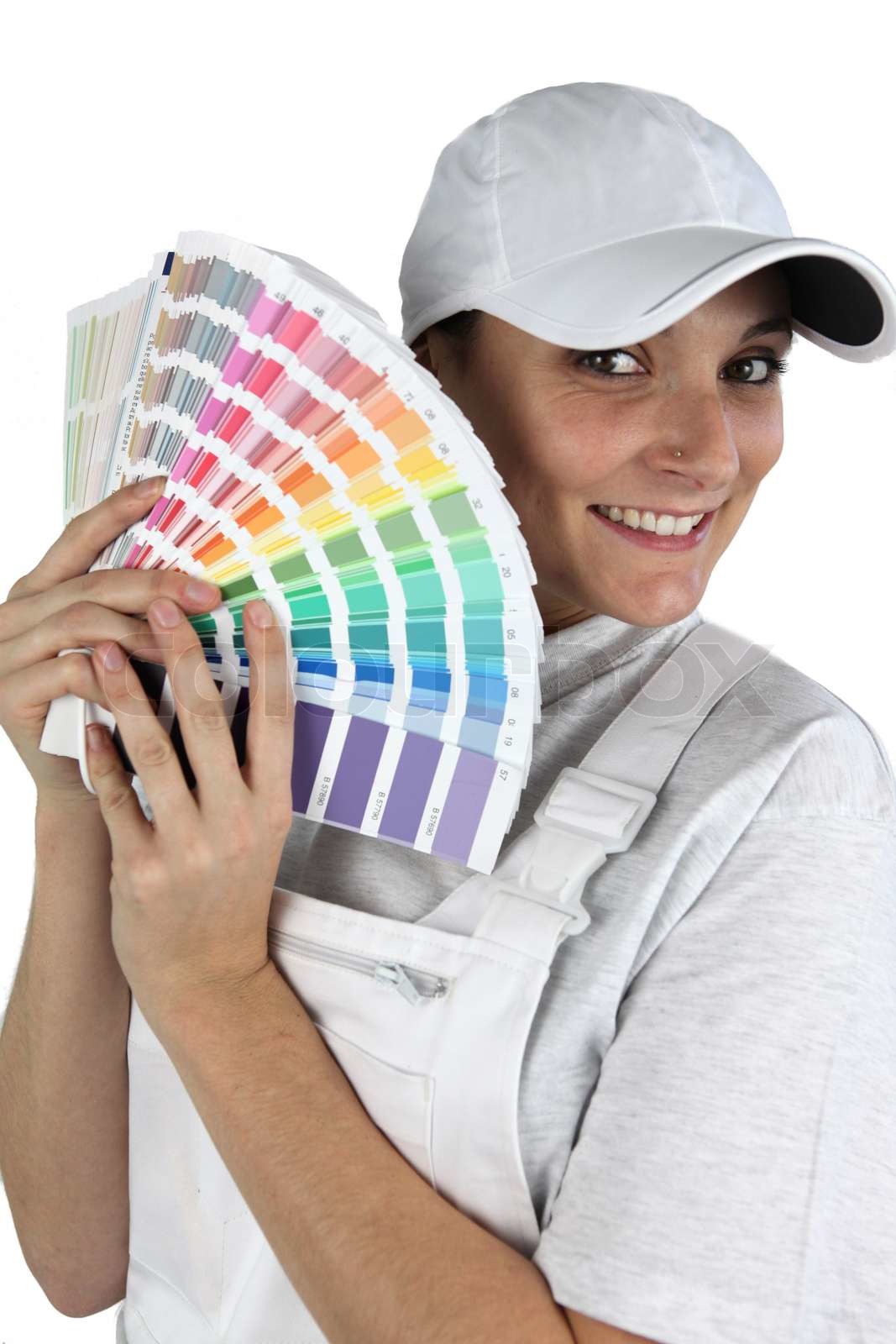 Maler mit einer Palette von Farben zur Auswahl | Stock Bild | Colourbox