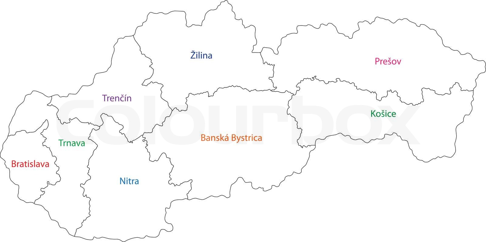 Outline Slovakia map | Stock vector | Colourbox