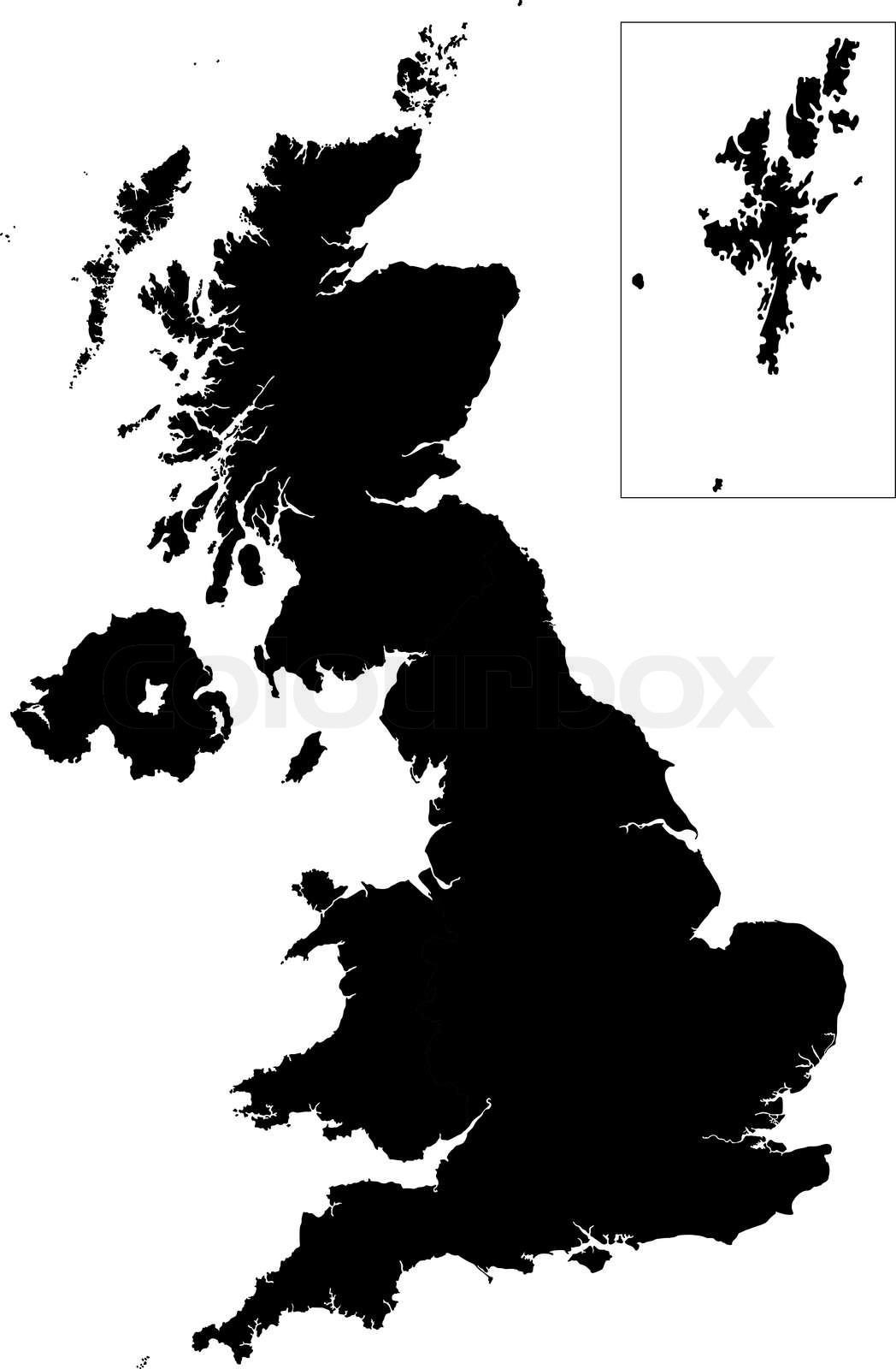 Black United Kingdom map | Stock vector | Colourbox