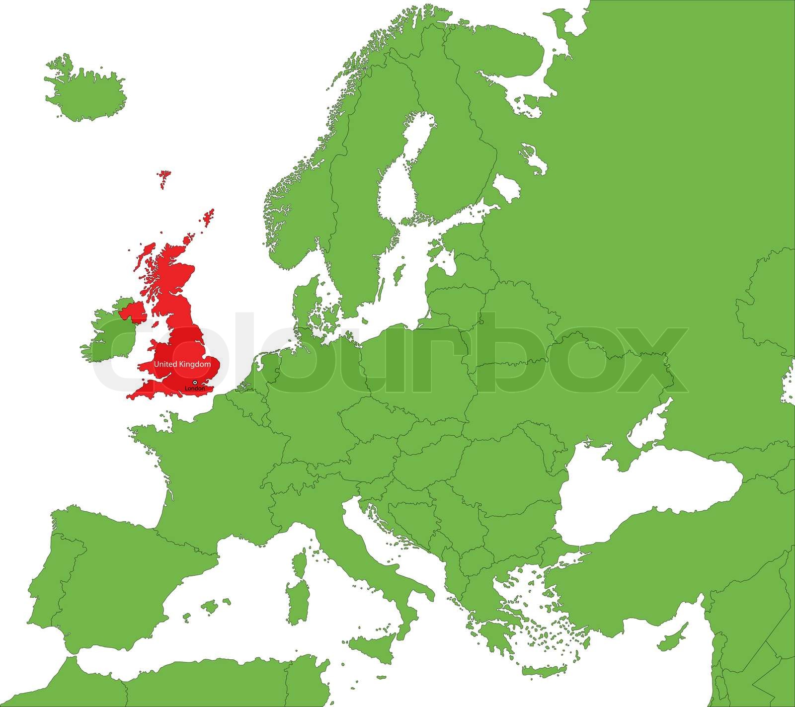 Kort over Storbritannien | Stock vektor | Colourbox