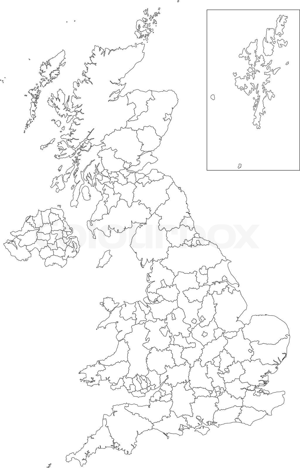 Outline United Kingdom map | Stock vector | Colourbox