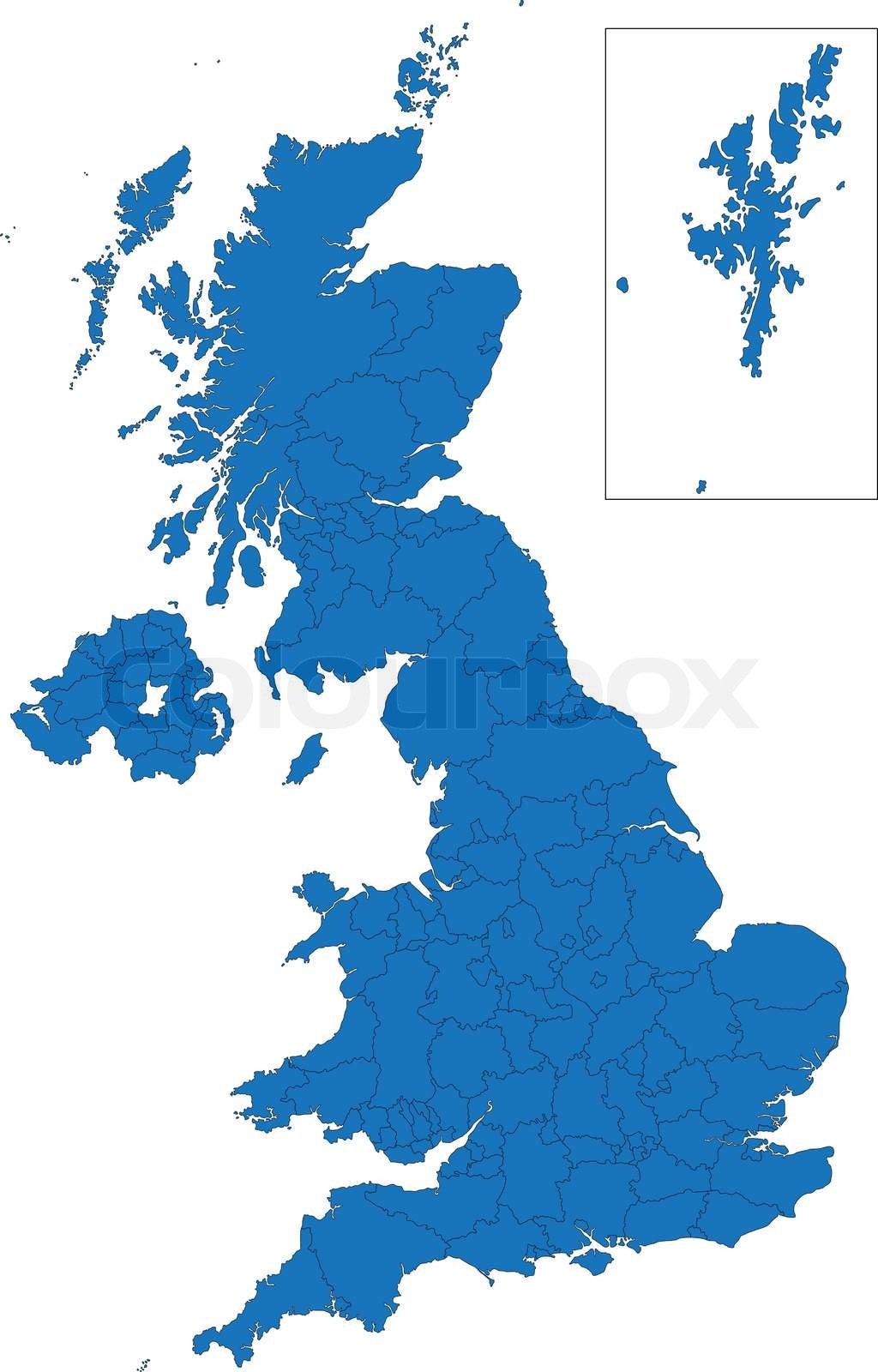 Blue United Kingdom map | Stock vector | Colourbox